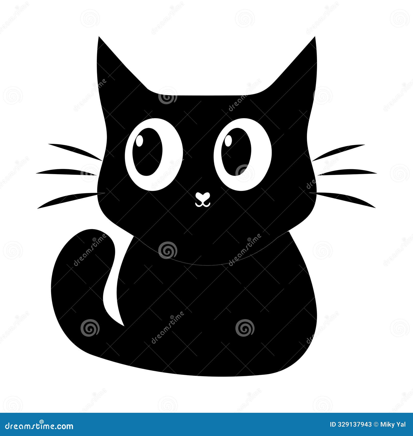 Minimalist Cute Black Cat Vector Illustration, A Minimalist Vector ...