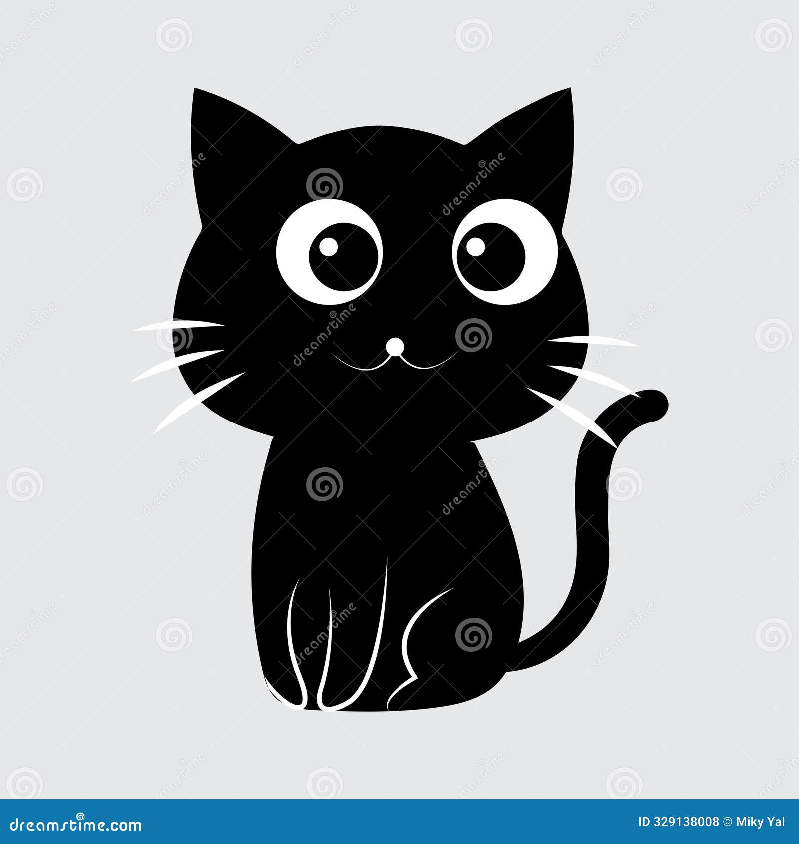 Minimalist Cute Black Cat Vector Illustration, A Minimalist Vector ...