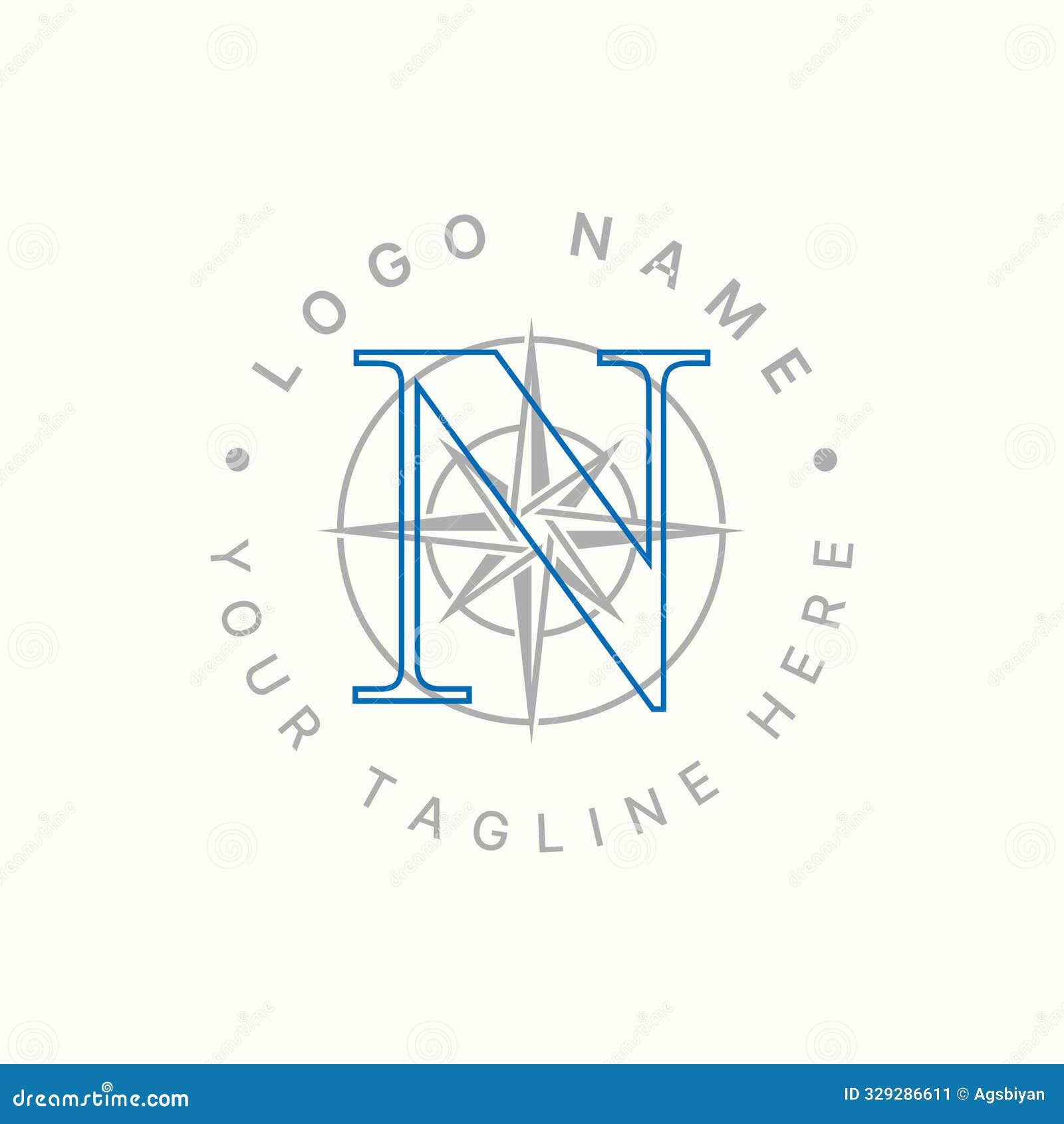 Initial N Font Compass Signpost Adventure Navigation. Related To Place ...