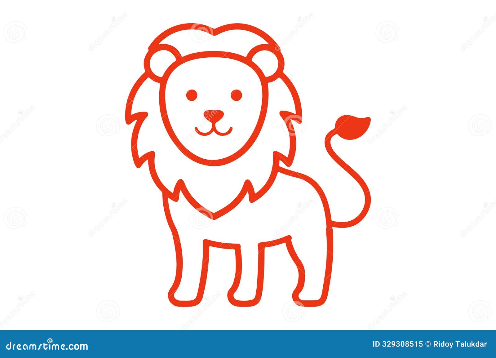 Lion, Line Art Continuous Simple Vector Hand Draw Sketch Doodle ...