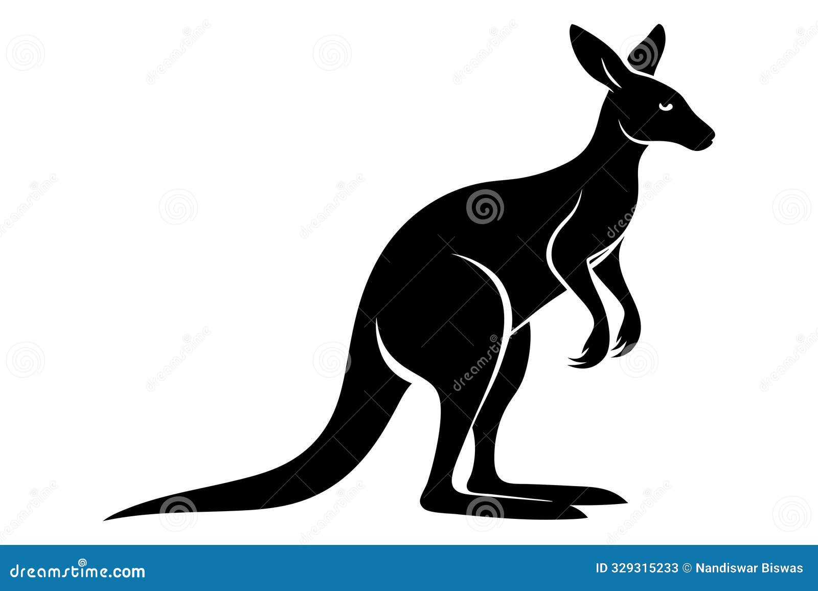 Dynamic Kangaroo Vector Silhouette Illustration , Kangaroo Vector ...