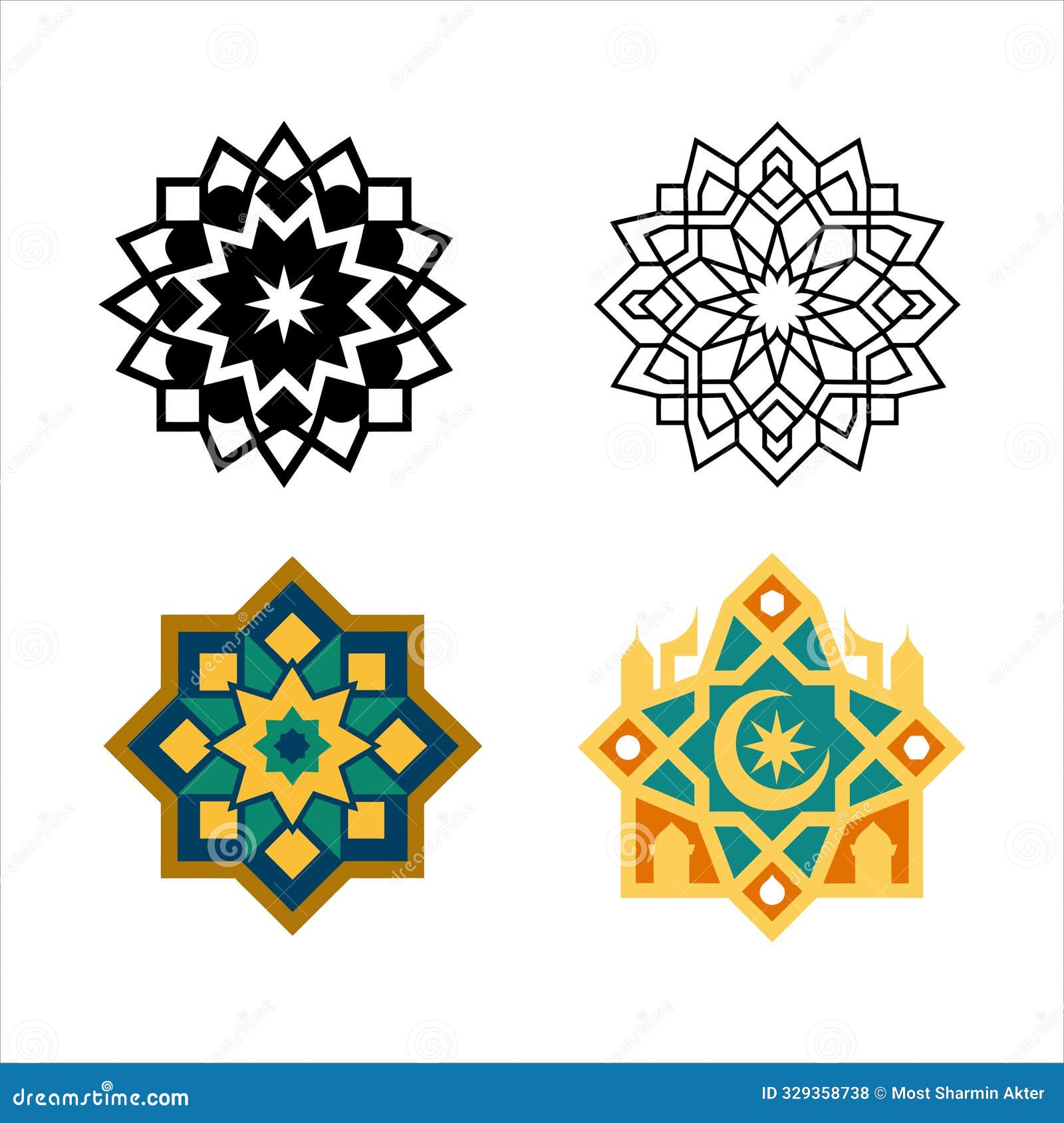 Islamic Geometric Ornament Art Vector Illustration. Stock Vector ...