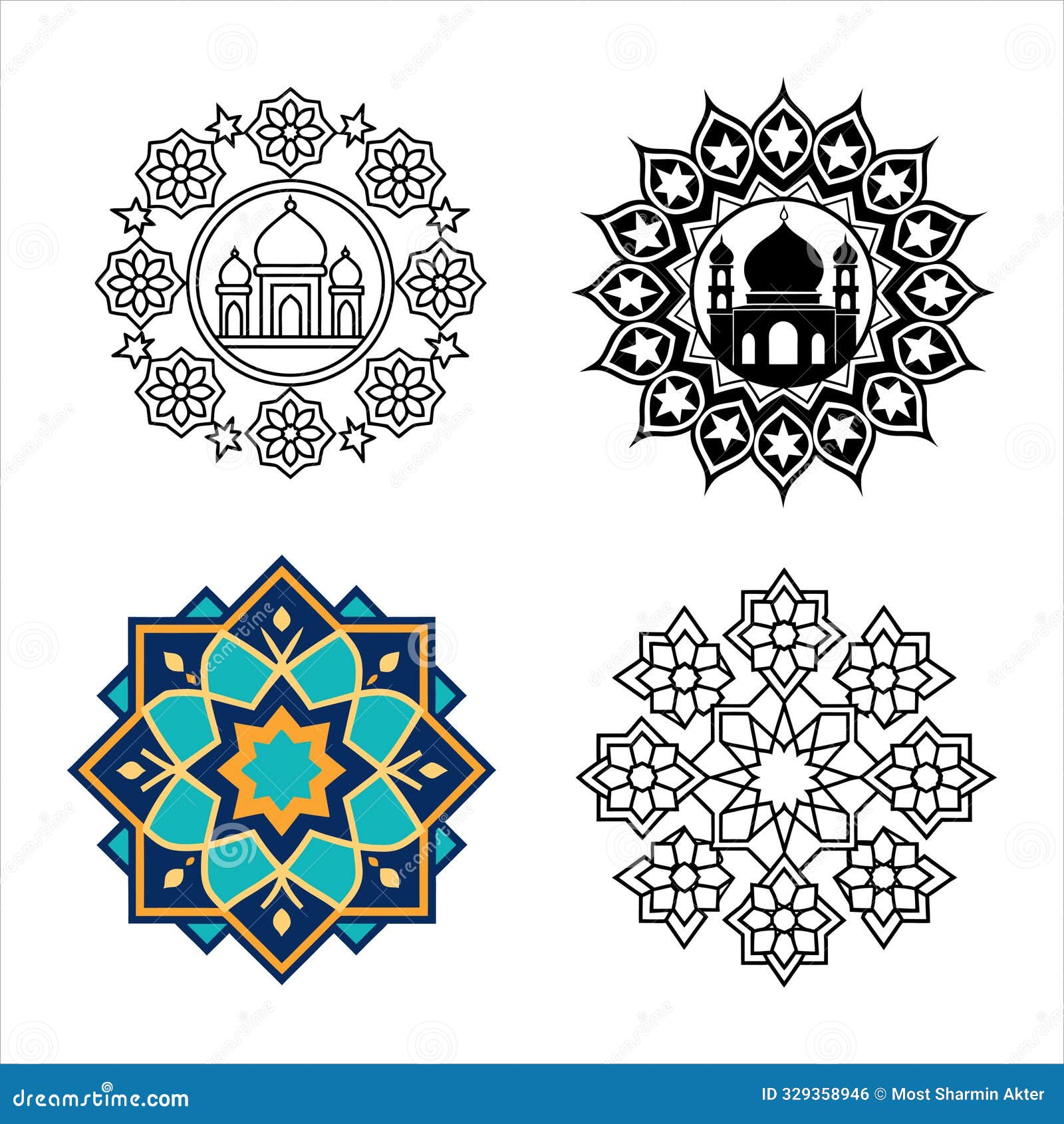 Islamic Geometric Ornament Art Vector Illustration. Stock Vector ...