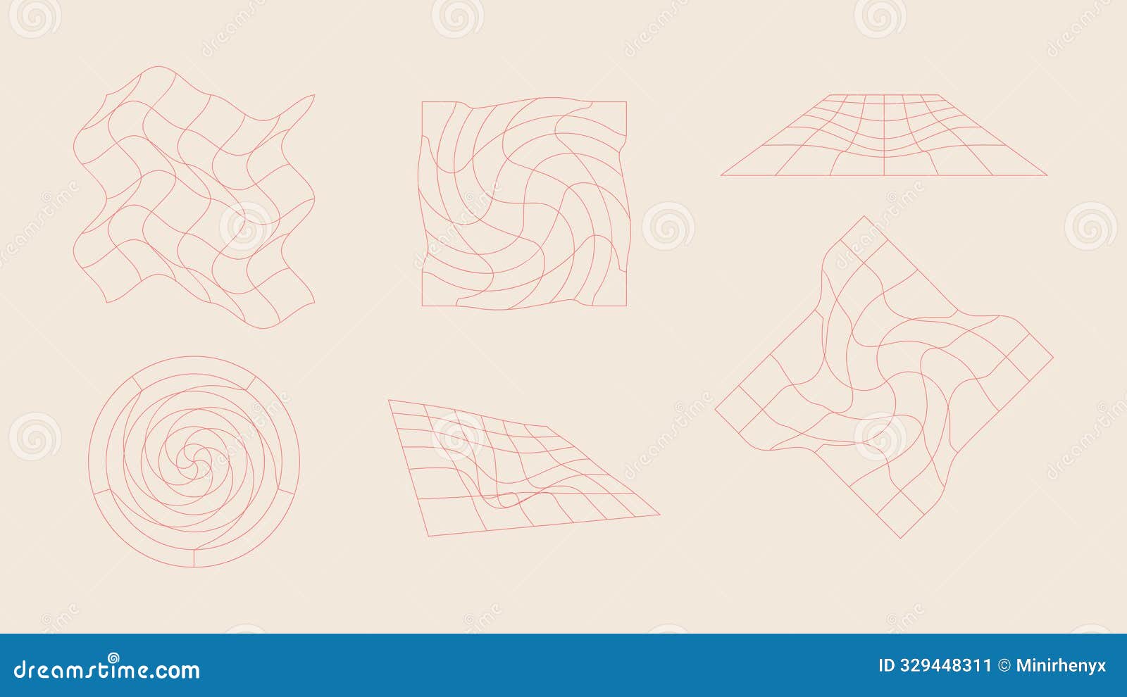 Abstract Wireframe Polygonal Geometric Grid Shape Set Stock ...