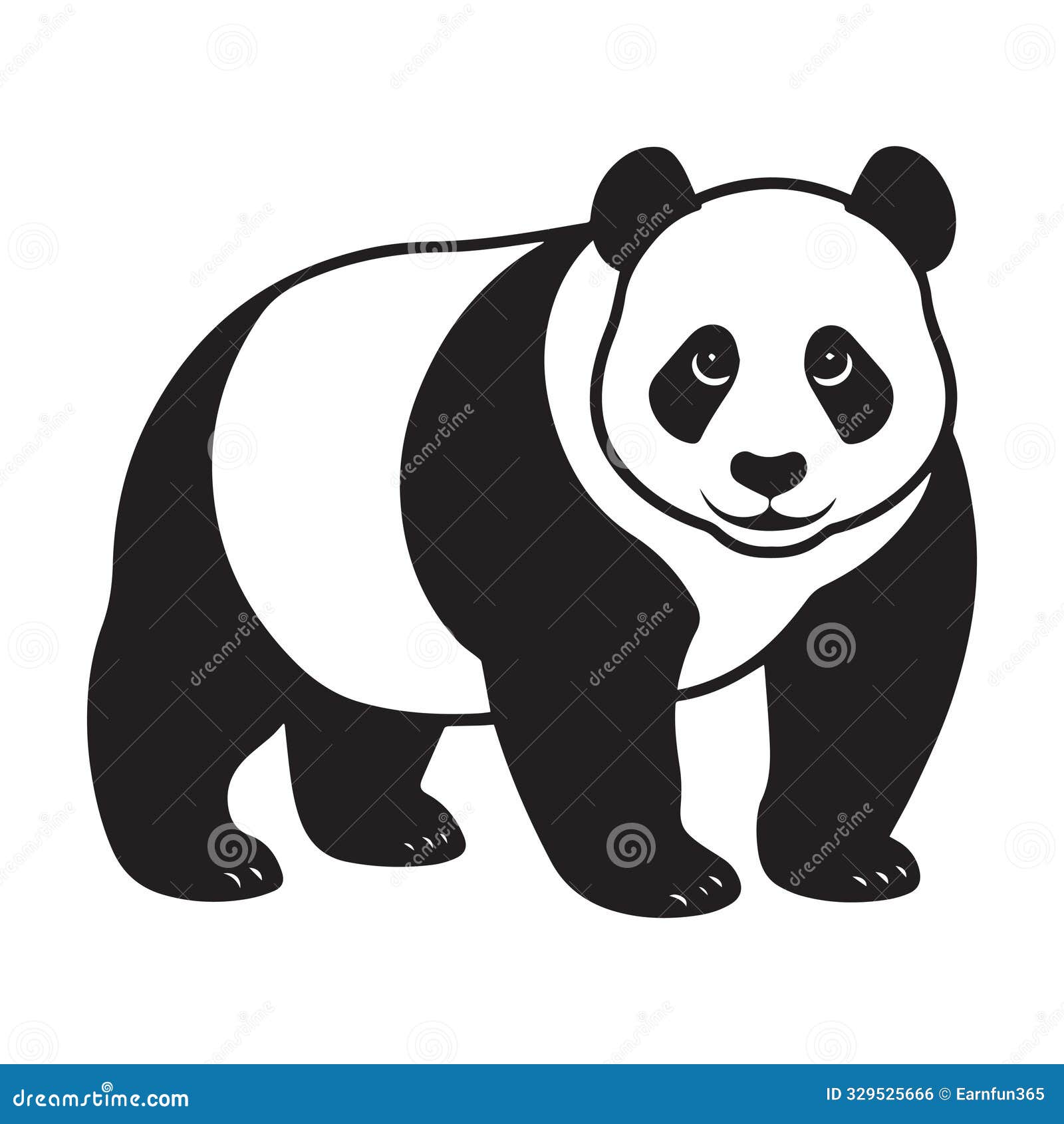 A Vector Silhouette Image of Wild Animals Panda Stock Vector ...