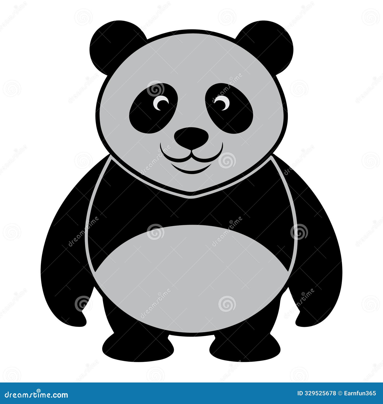 A Vector Silhouette Image of Wild Animals Panda Stock Vector ...