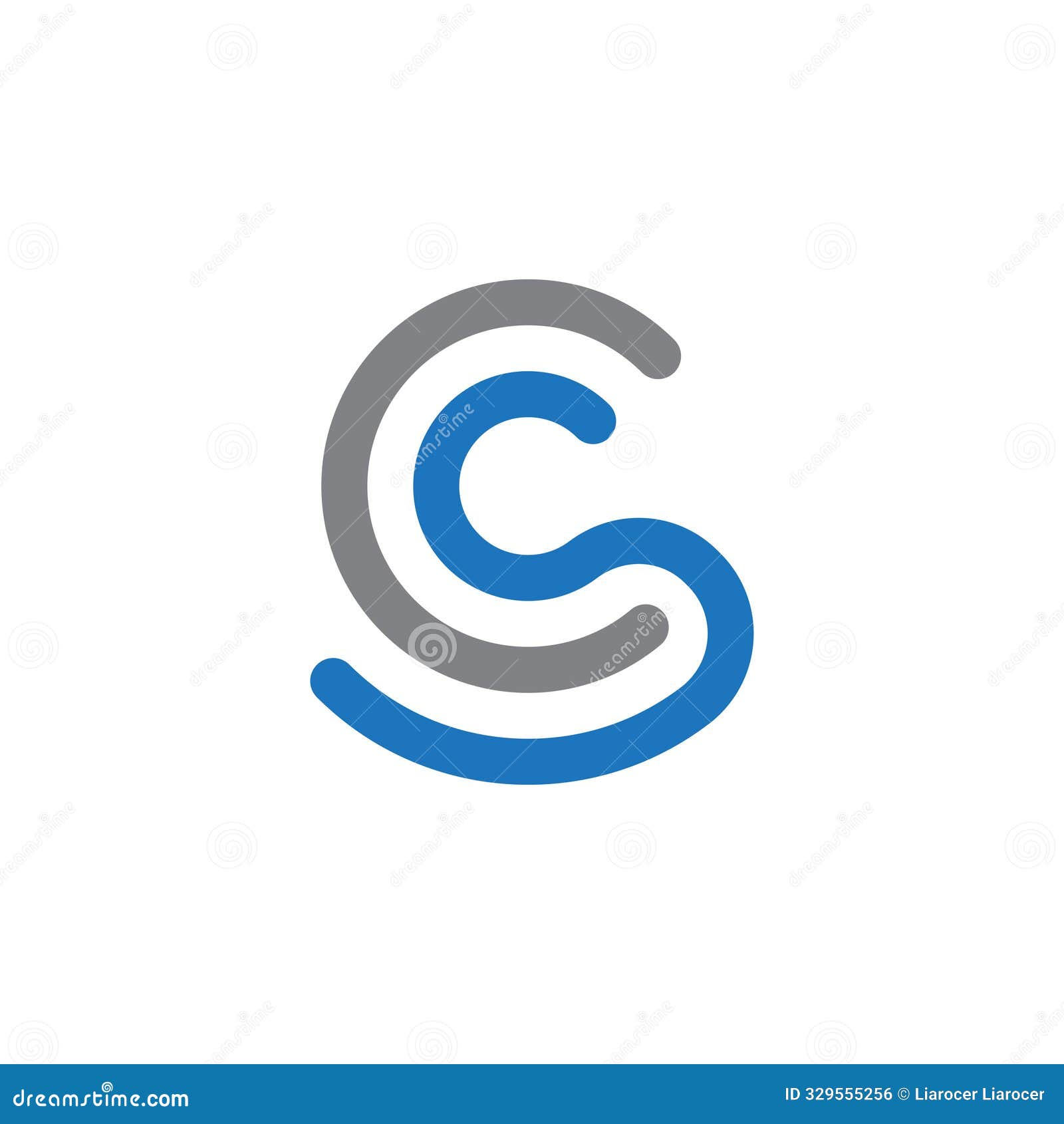 Initial Letter SC Logo Vector Blue Grey Color Stock Illustration ...