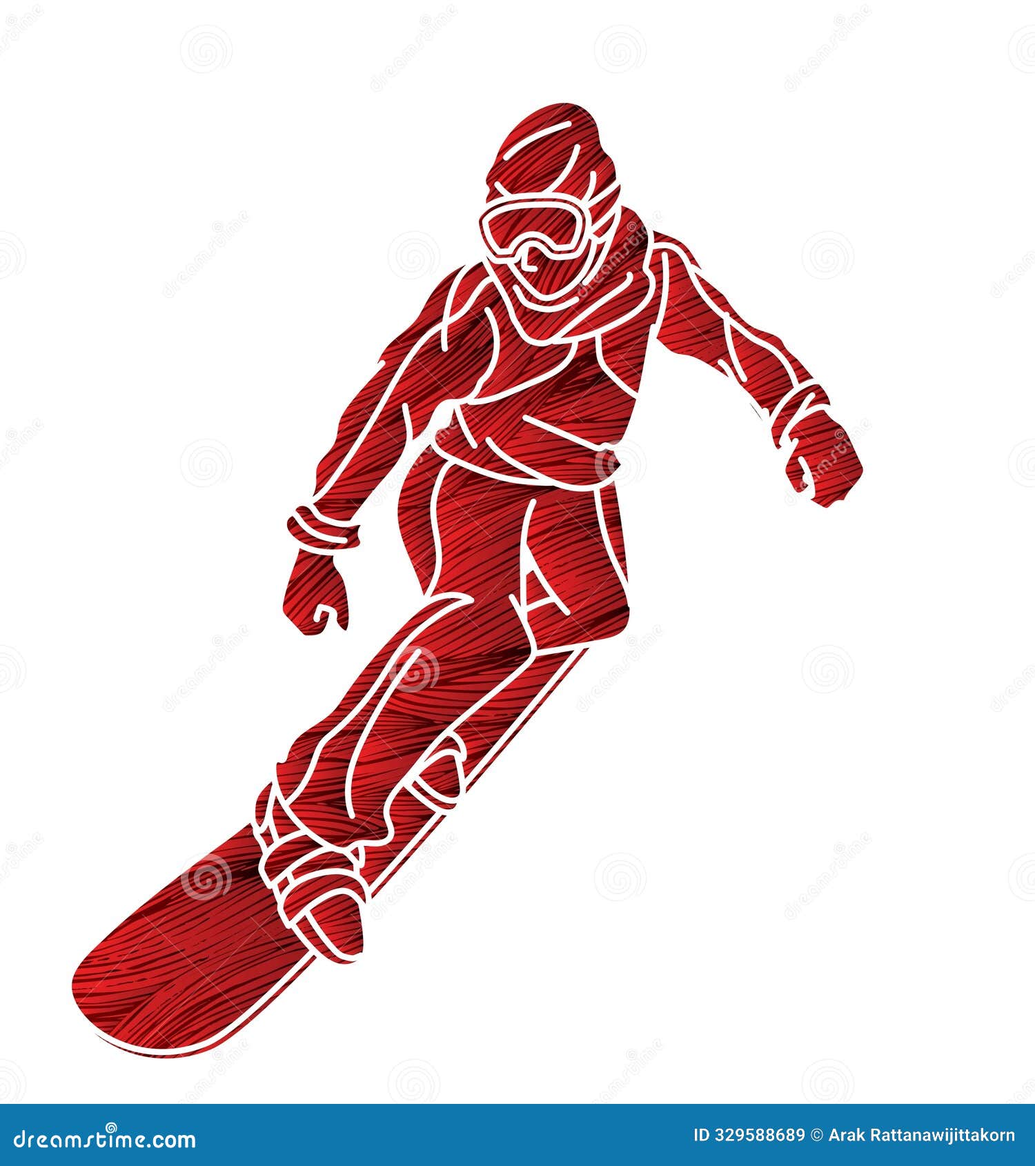 Extreme Sport Snowboard Player Action Snowboarder Pose Cartoon Graphic ...