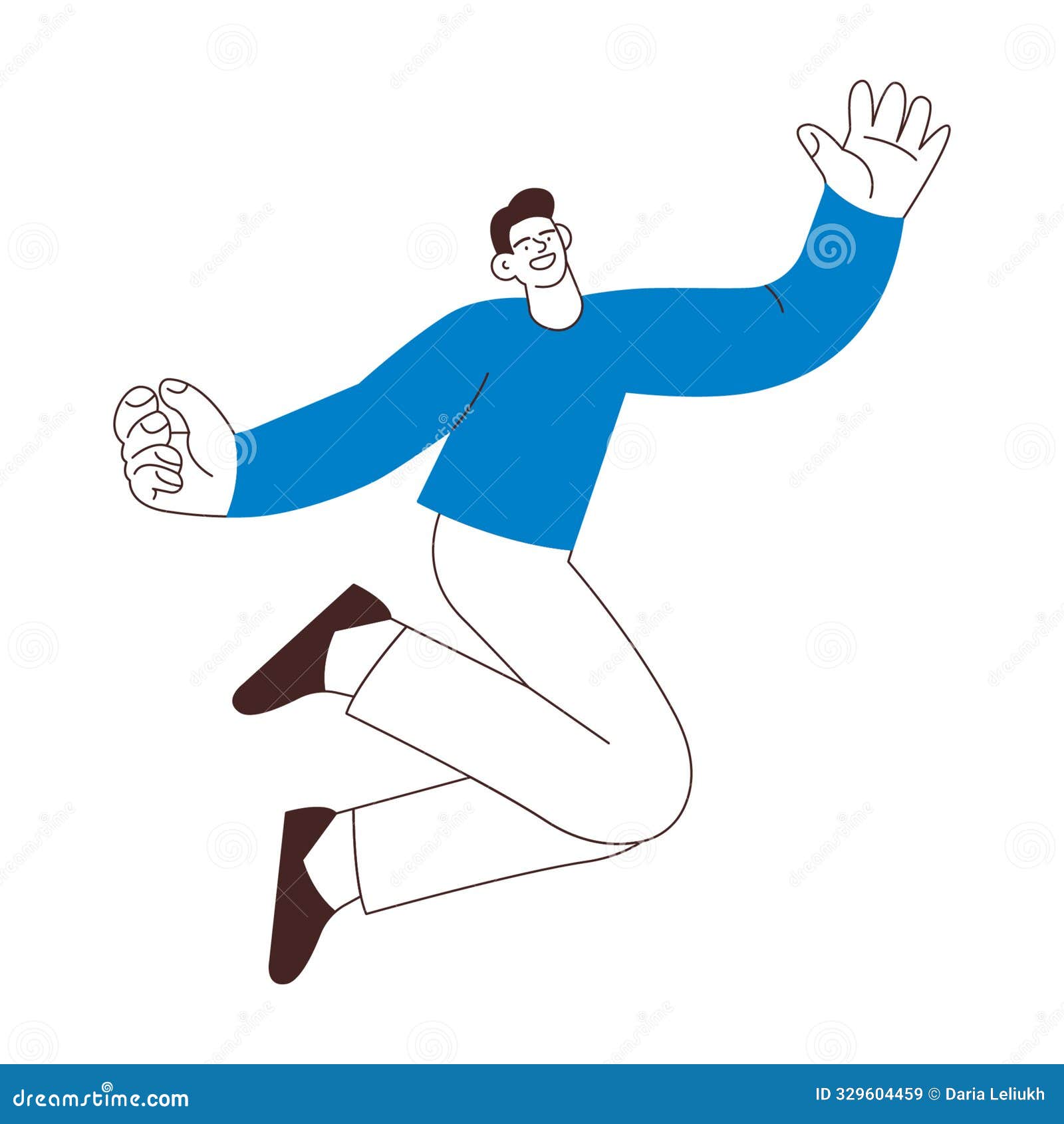 Happy Business Employee Man Jumping in the Air Cheerfully Isolated on ...