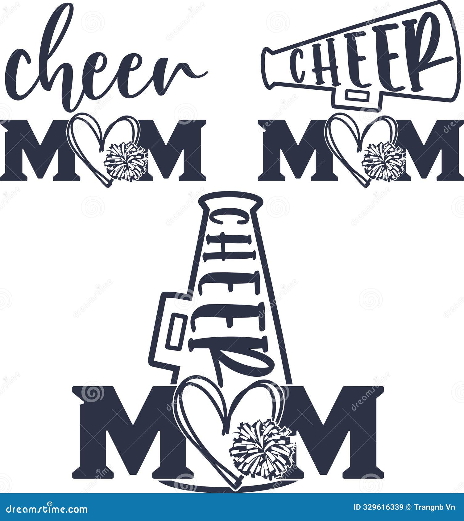 Cheer Mom, Cheerleader, Cheerleading, Cheer Pom Poms Stock Vector ...