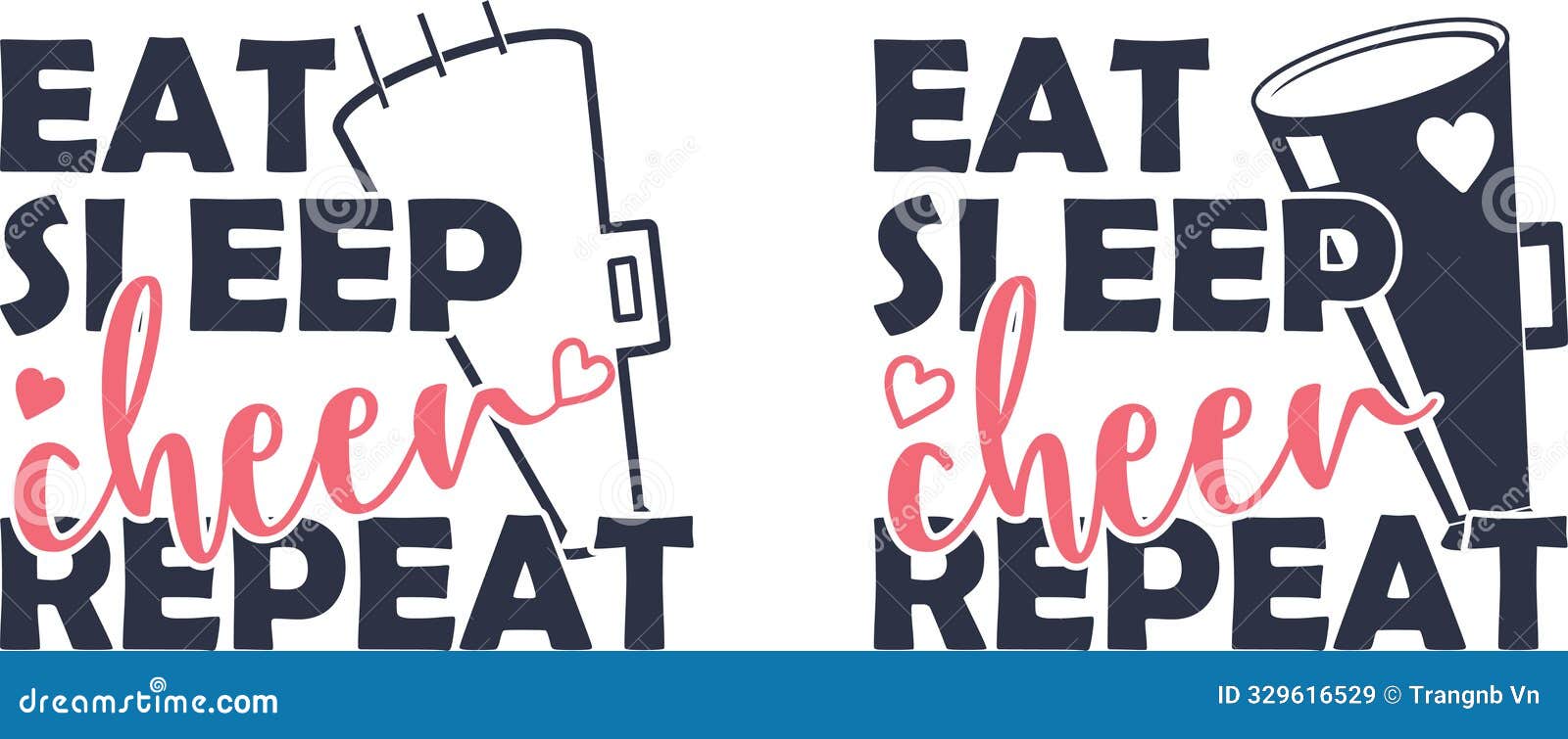 Eat Sleep Cheer Repeat, Cheerleader, Cheerleading Stock Vector ...
