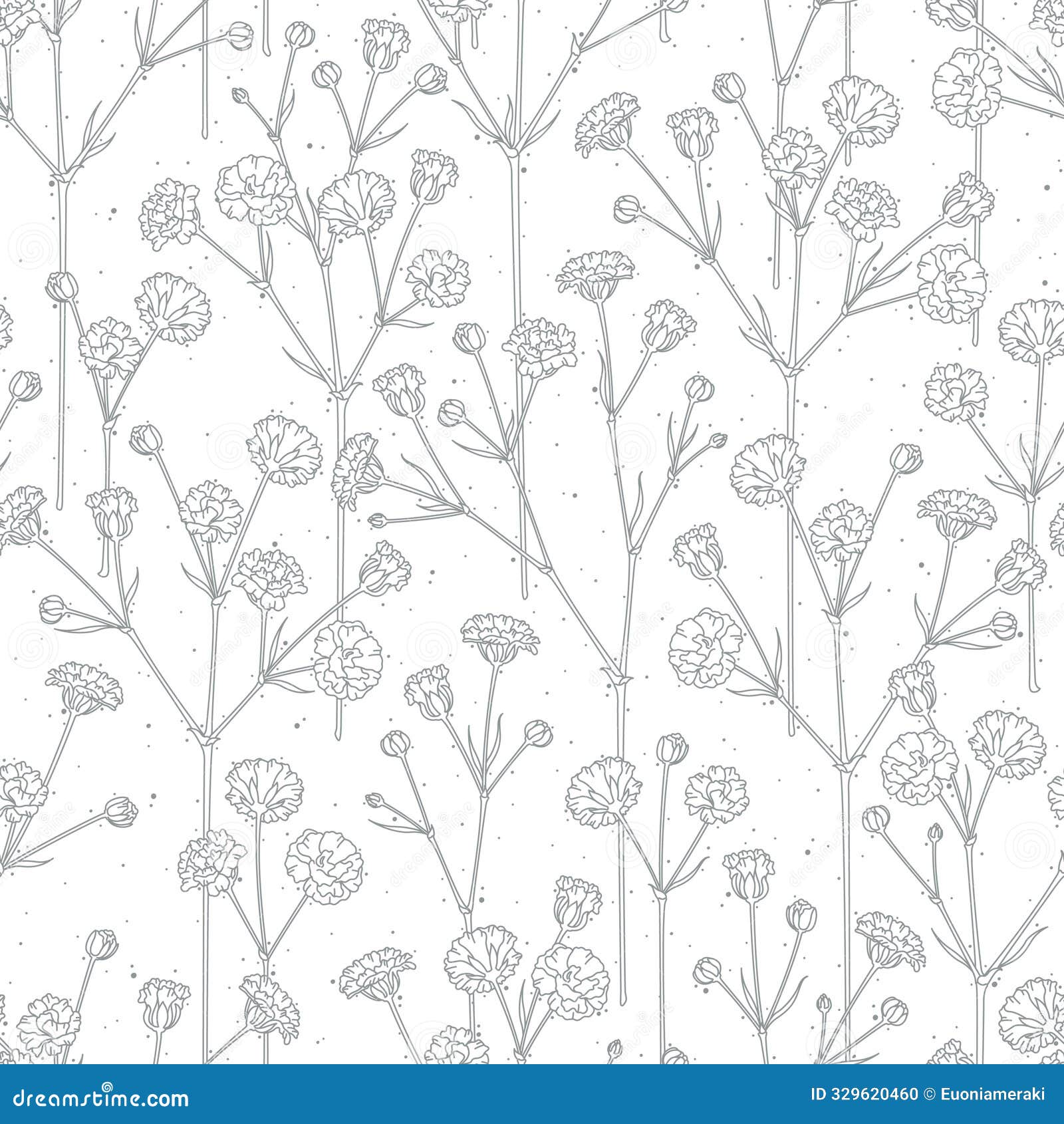 Series of Seamless Flower Pattern Motif in Rustic Floral Hand Drawing ...