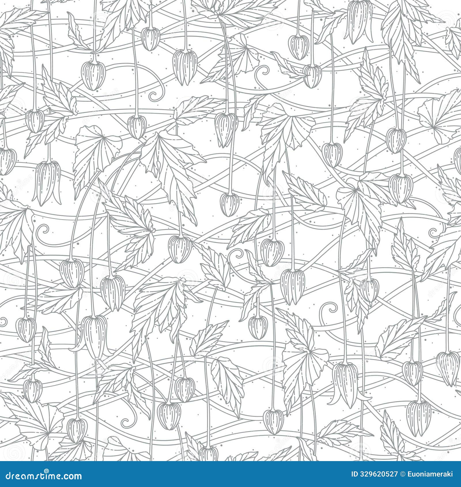 Series of Seamless Flower Pattern Motif in Rustic Floral Hand Drawing ...