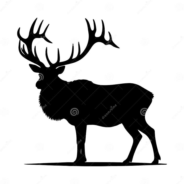 Elk Silhouette Vector Illustration Art Design Christmas Stock ...
