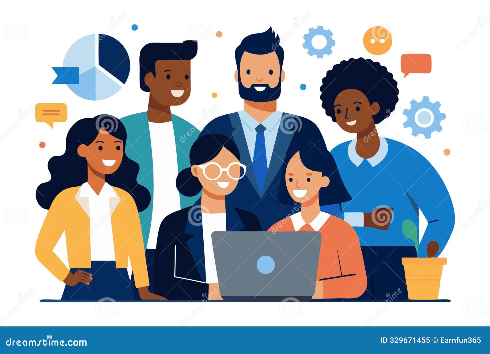 A Beautiful Image of Black People Team Illustration of Business Stock ...