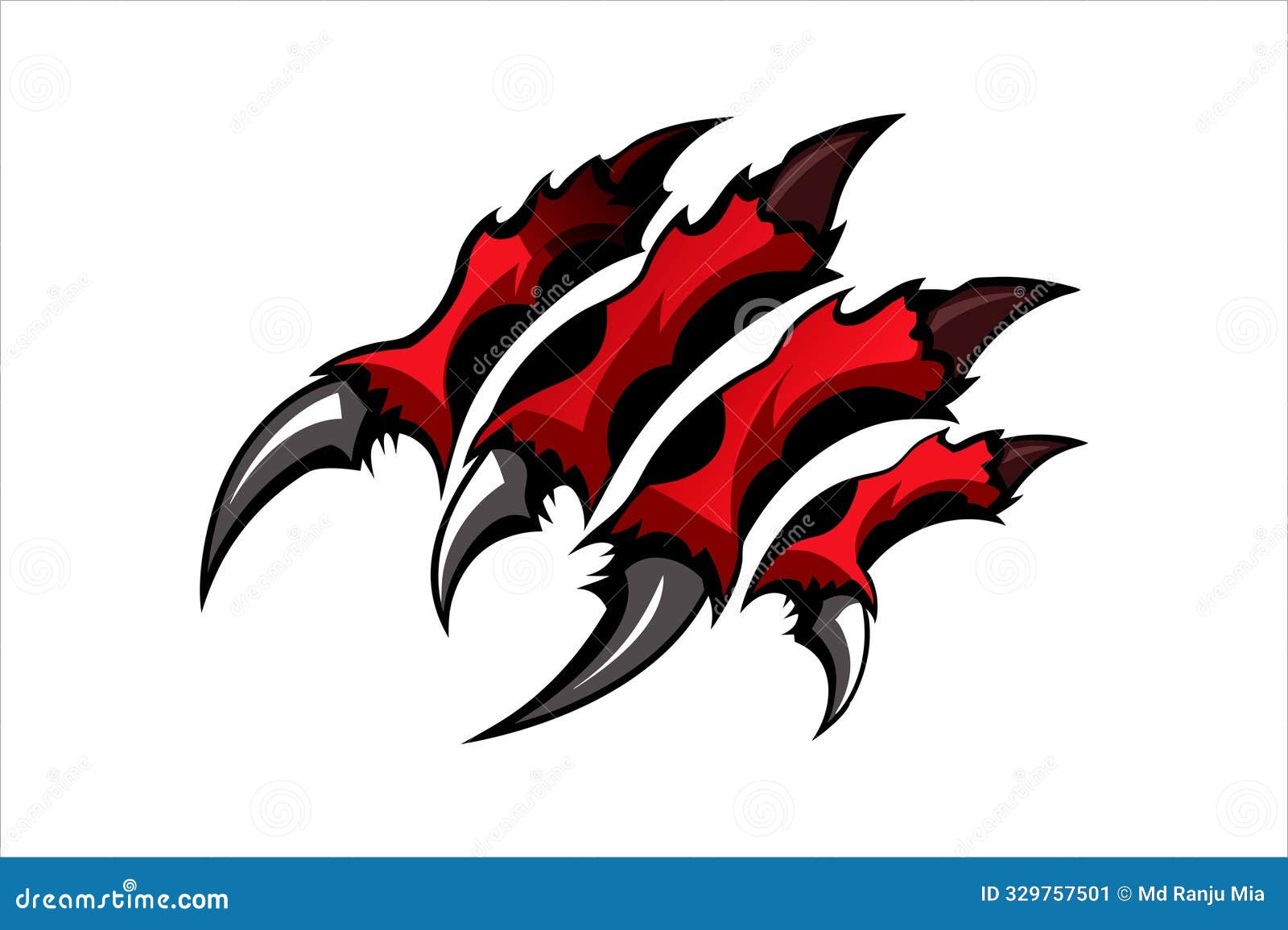 Ripping Onster Claws Vector Illustration. Stock Vector - Illustration ...