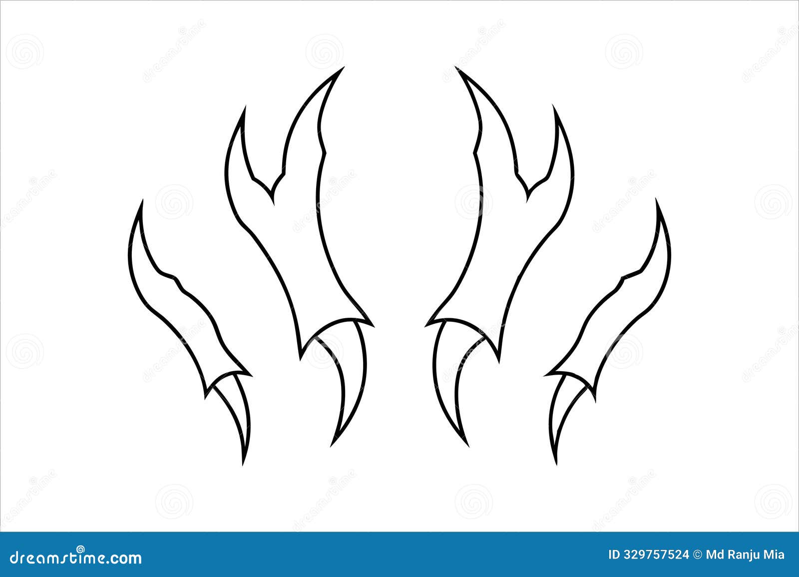 Ripping Onster Claws Vector Illustration. Stock Vector - Illustration ...