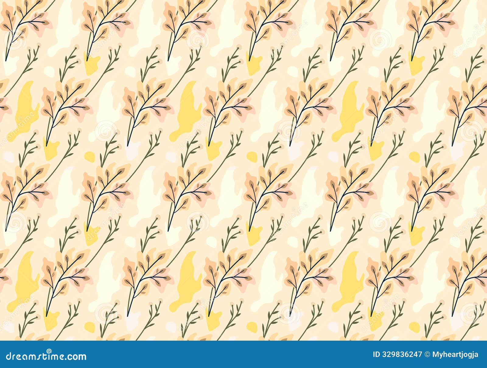 Abstract Flower Blooming Design. Hand-draw Pattern with Floral Seamless ...