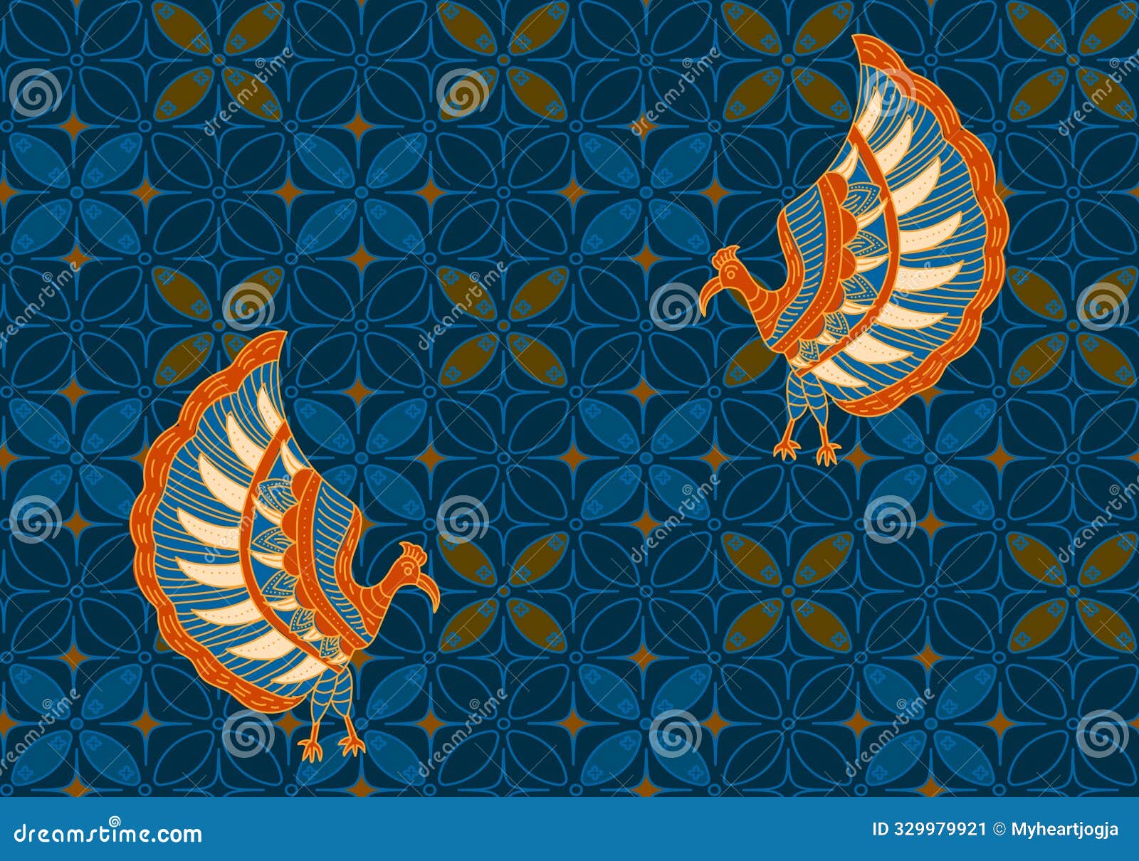 Seamless Kawung Batik Flower Pattern With Simple Brown Color Design ...