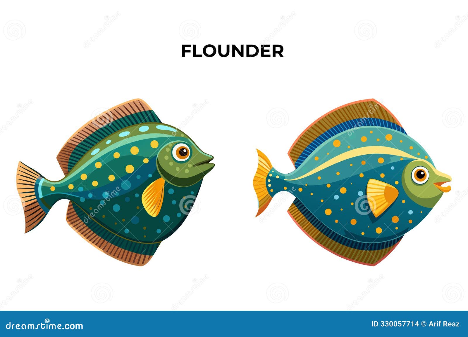 Flounder Fish Vector Illustration: a Versatile Design Resource Stock ...