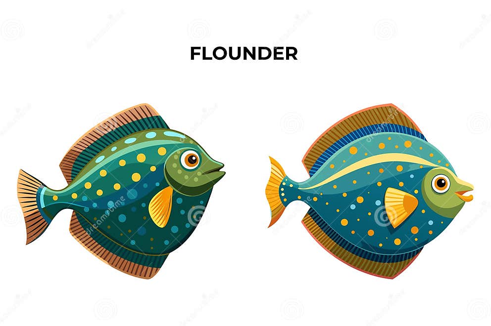 Flounder Fish Vector Illustration: a Versatile Design Resource Stock ...