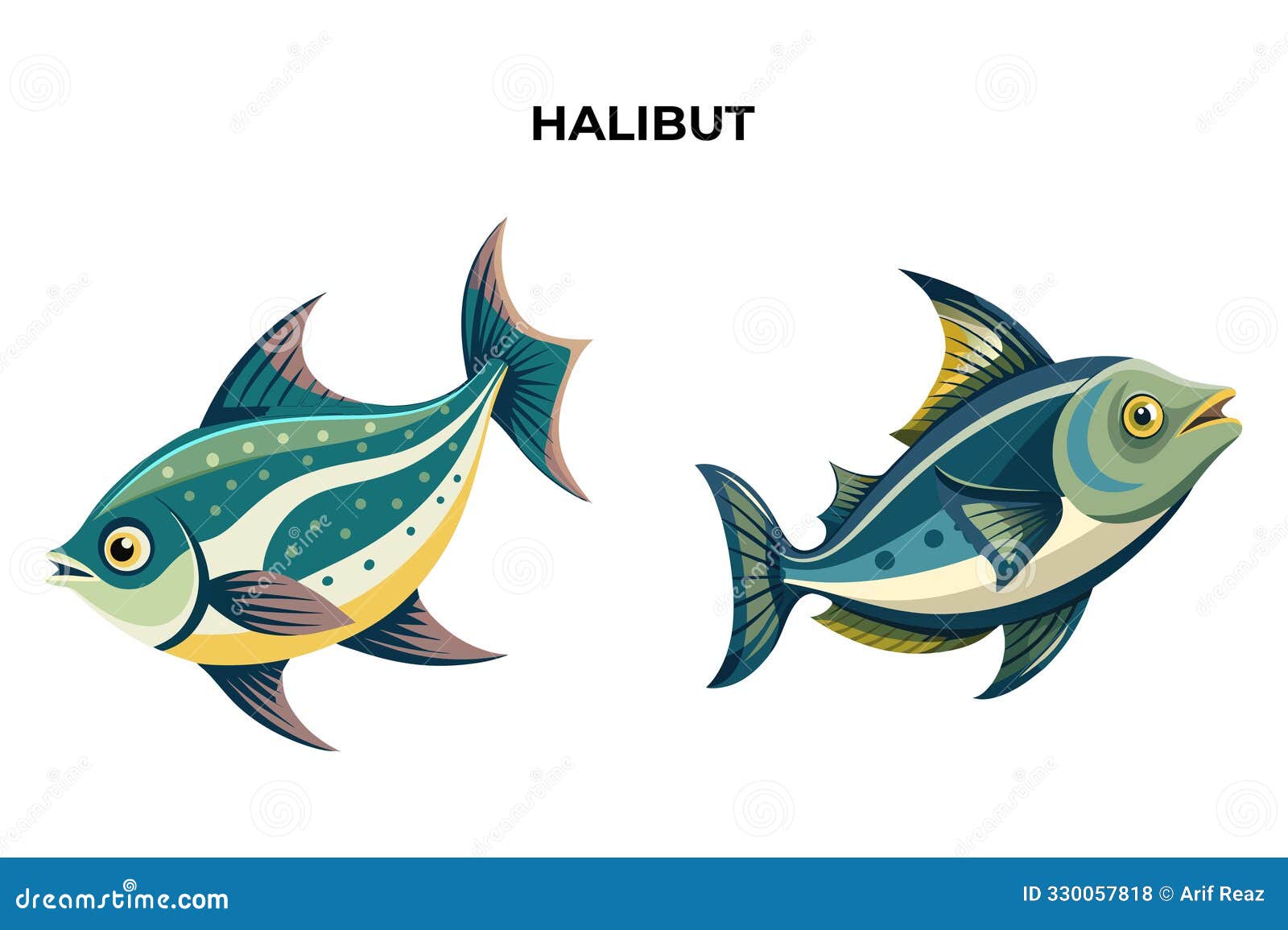 Halibut Fish Vector Illustration: A Versatile Design Resource ...