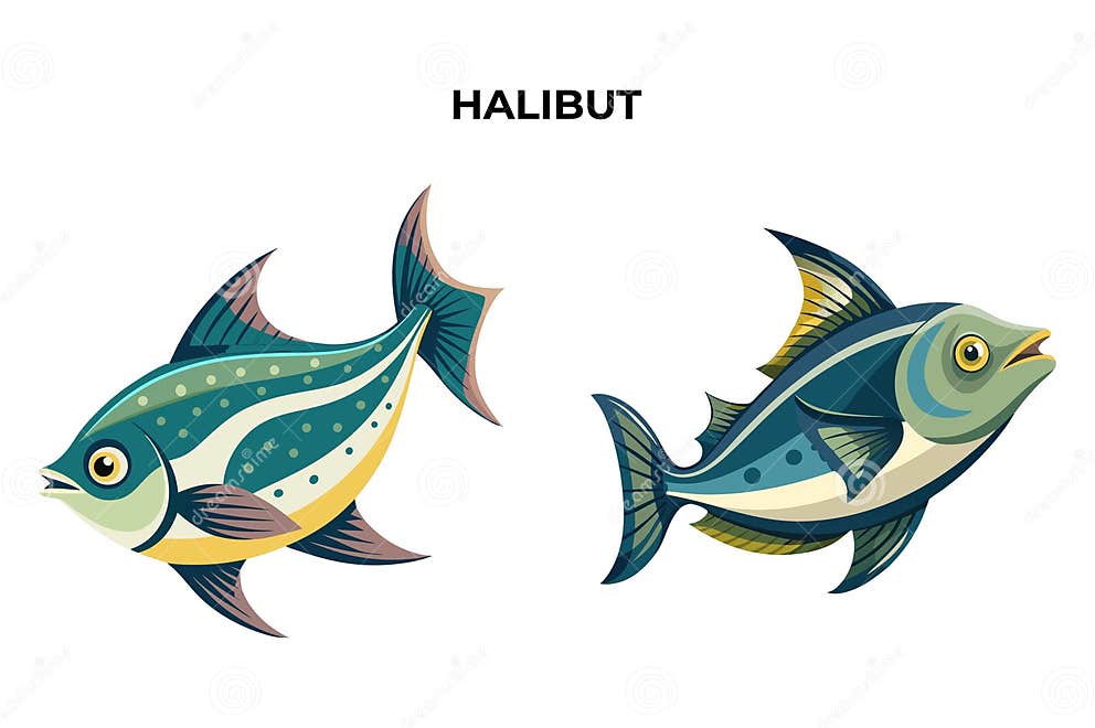 Halibut Fish Vector Illustration: a Versatile Design Resource Stock ...