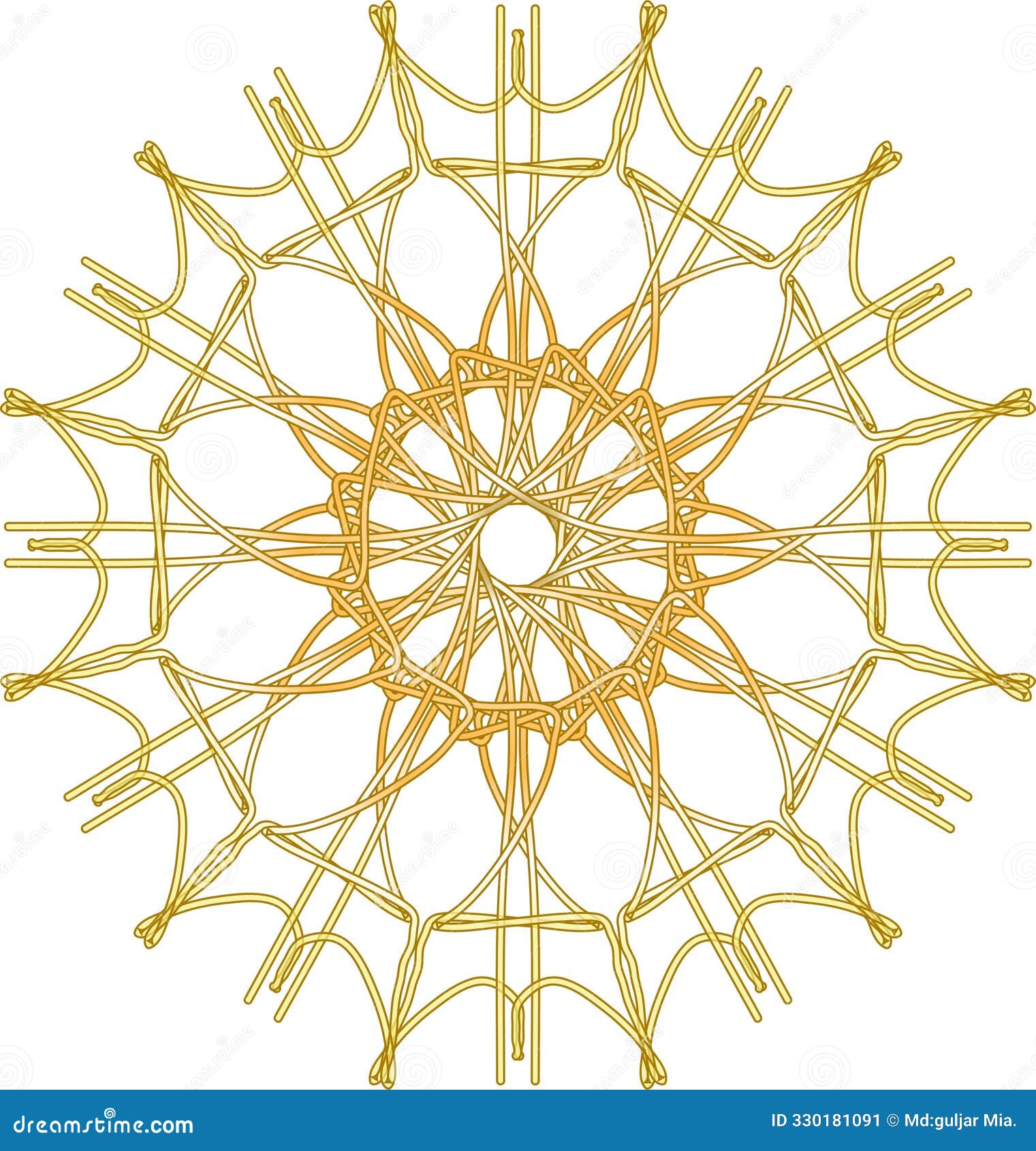 Decorative Ornament in Ethnic Oriental Style.hand Drawn Gold Colored ...