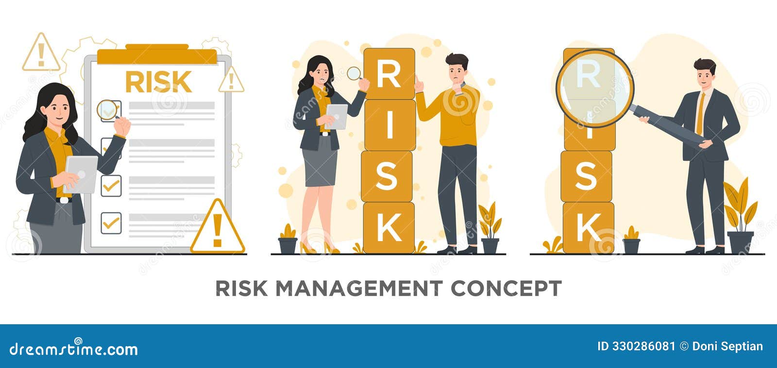 Flat Vector Risk Management Concept Illustration Stock Vector ...