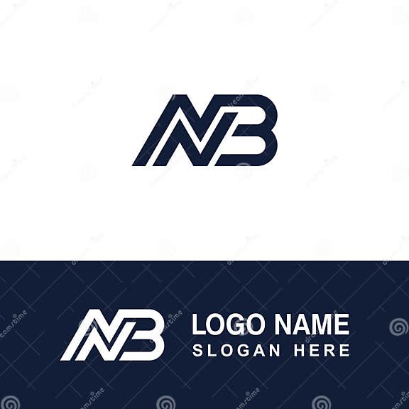 Stylish Logo Template with NB Letters. Stock Vector - Illustration of ...