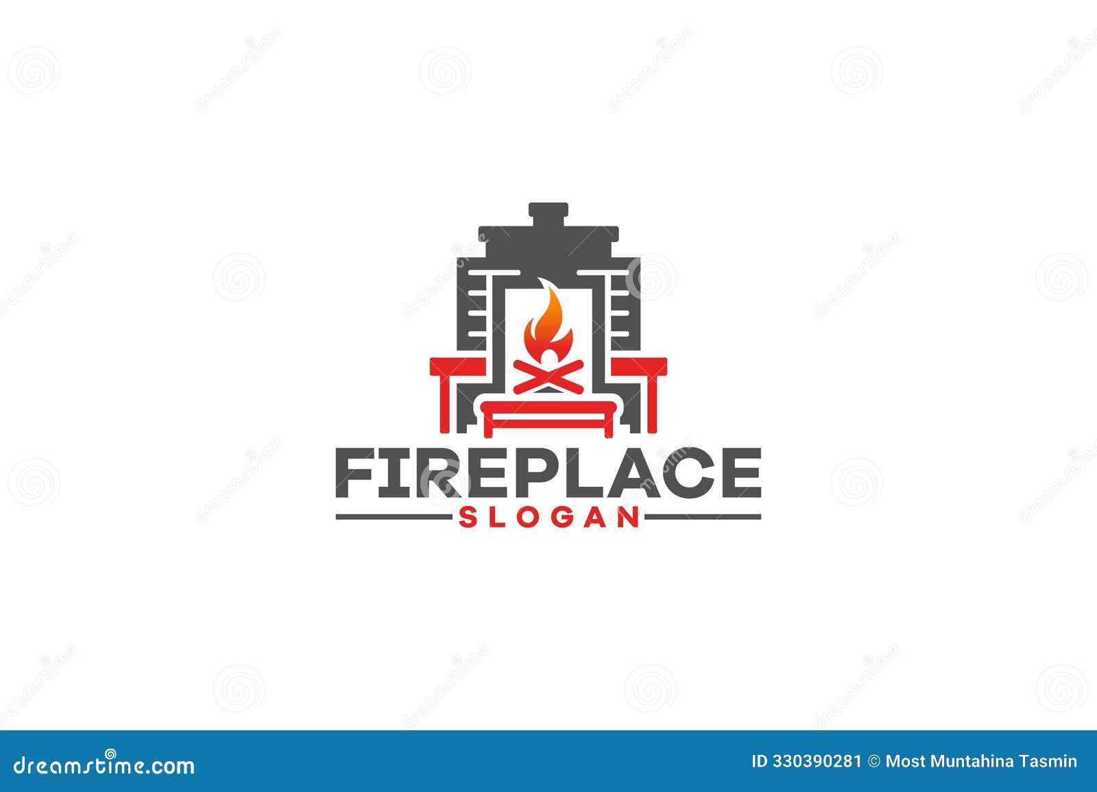 Warm Fireplace Logo Vector Design Stock Illustration - Illustration of pictogram, warm: 330390281