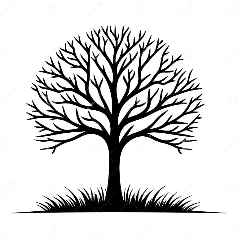 Simple Tree Icon Vector Silhouette Stock Image - Illustration of simple ...