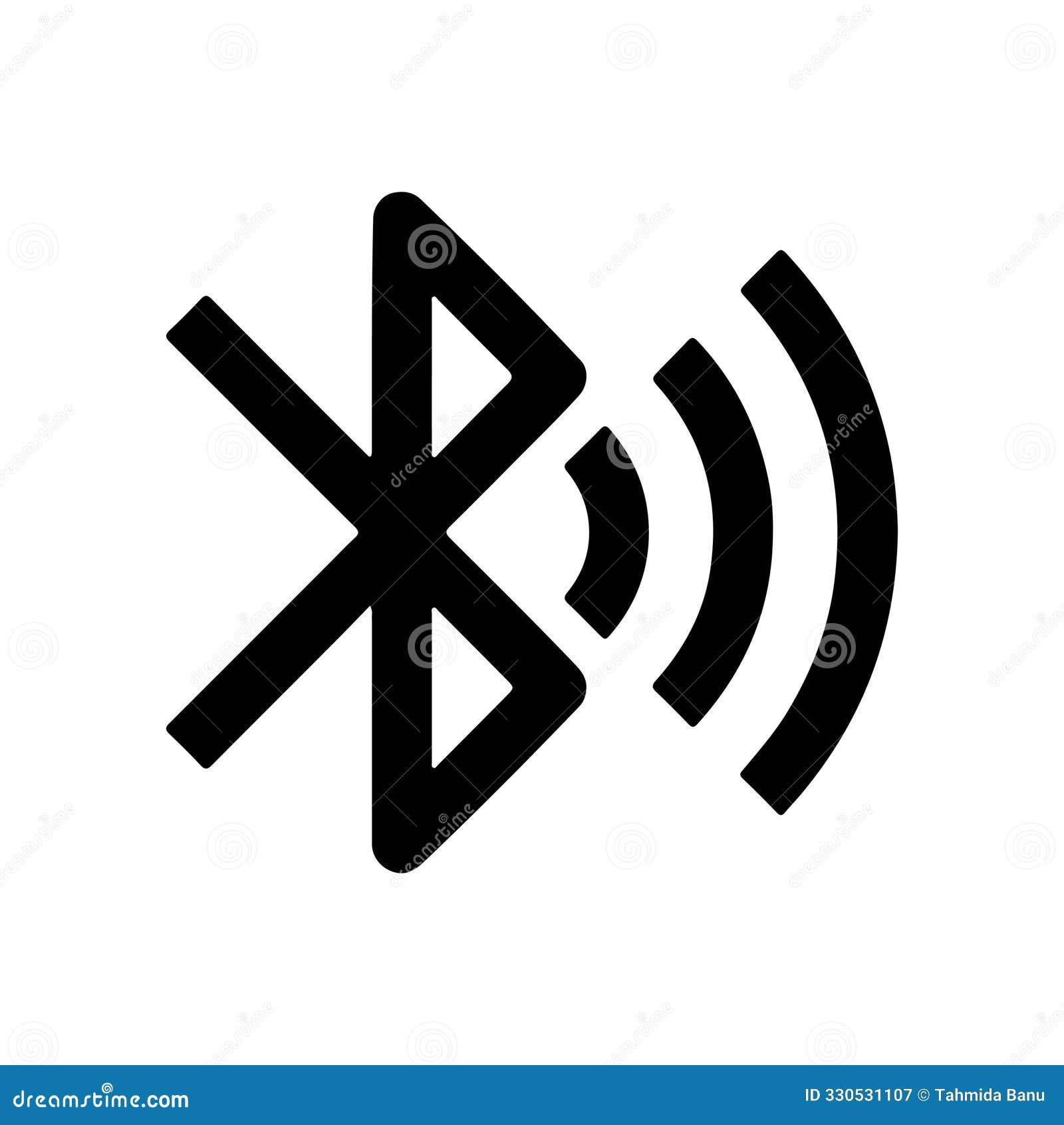A Silhouette Vector Illustration of the Bluetooth Symbol, Displayed on ...