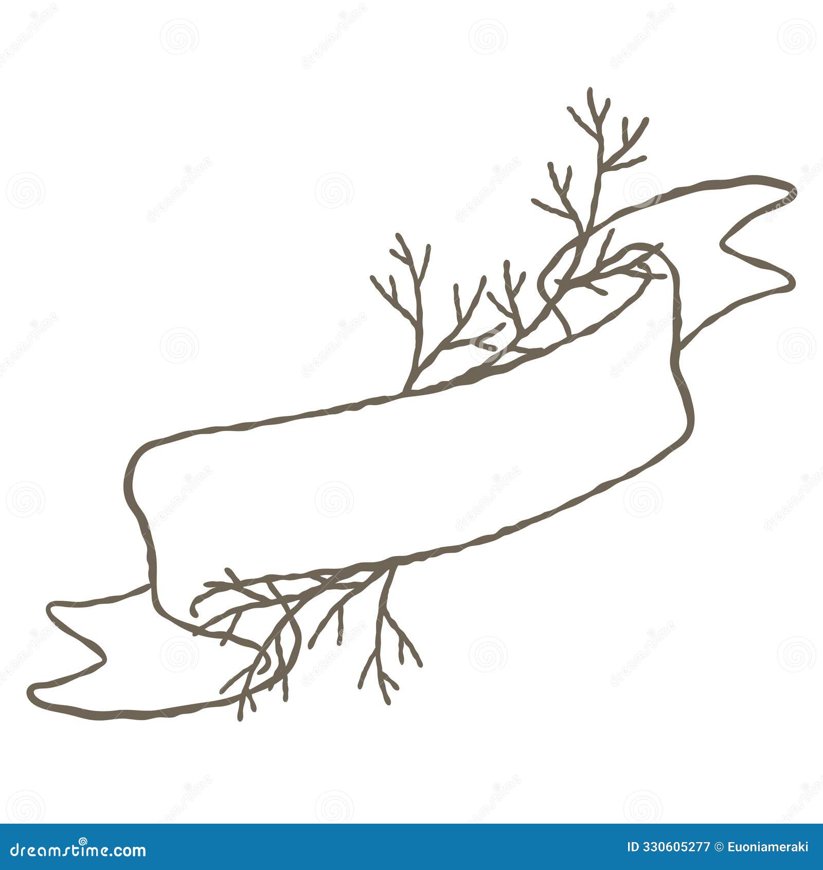 Series of Beautiful Classic Hand Drawn Floral Ribbon Banner Background ...