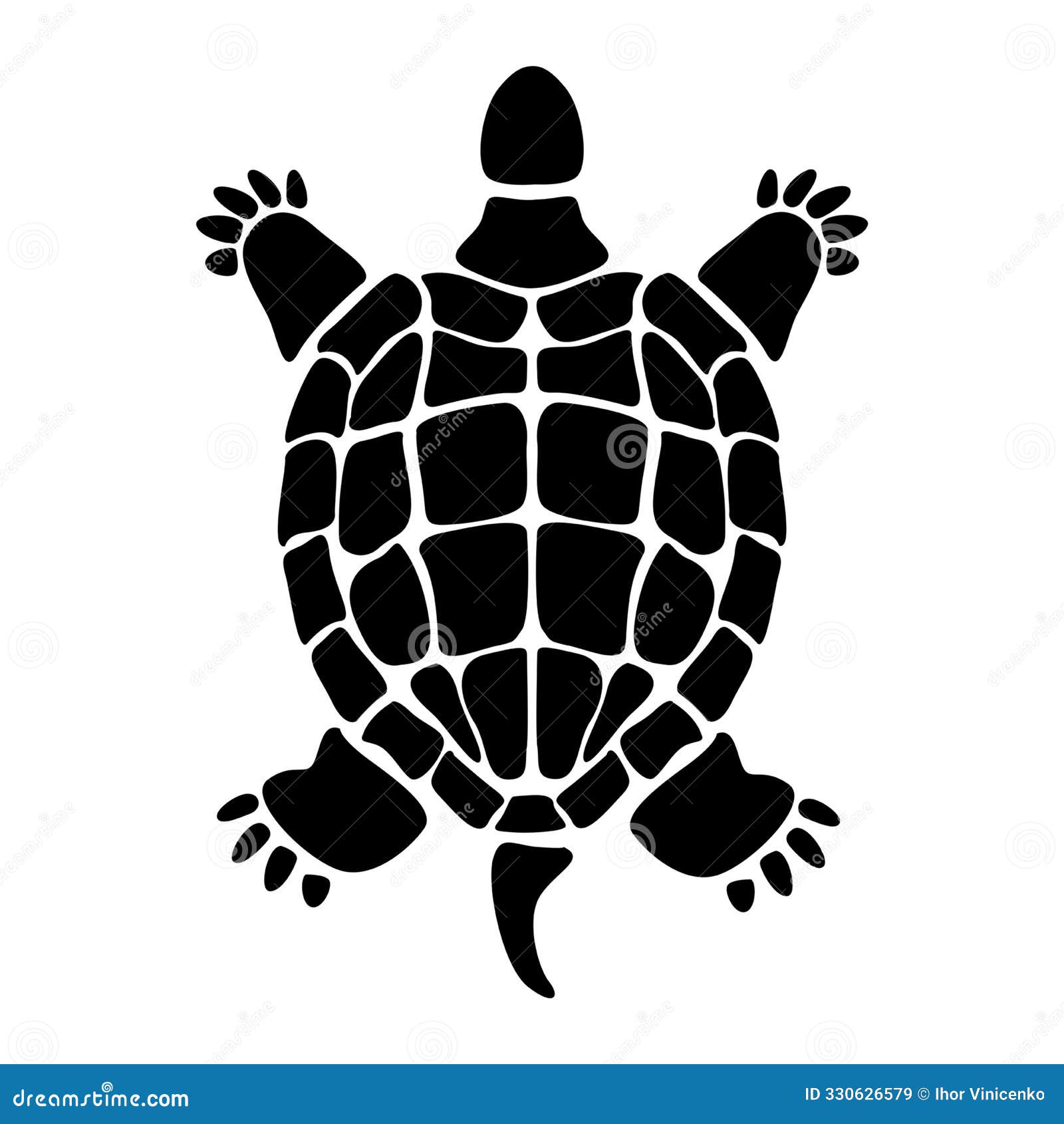 Siliconized Turtle, Top View. Minimalistic Sticker Stock Vector ...