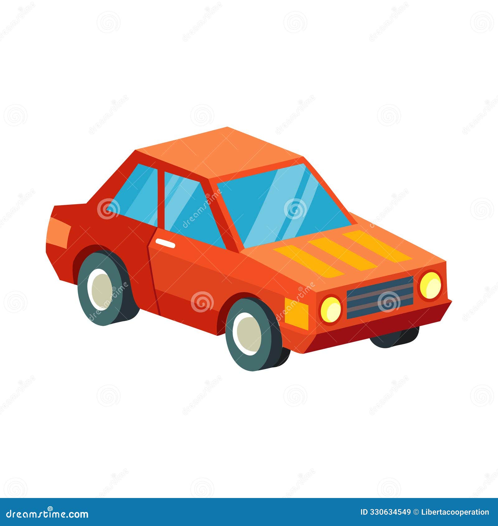 Cartoon Red Car Illustration Stock Vector - Illustration of cartoon ...
