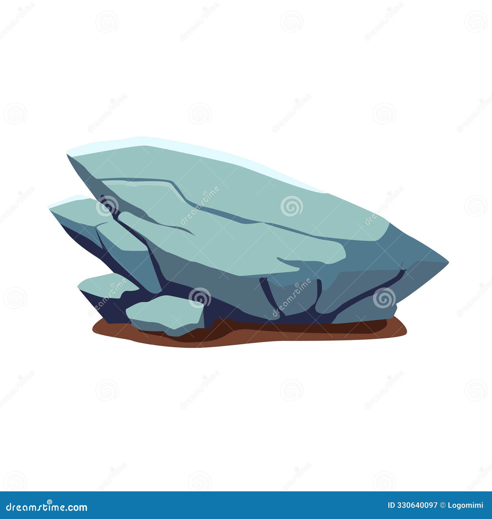 Grey Stone Vector Illustration, Cartoon Gray Rock Design Elements Stock ...