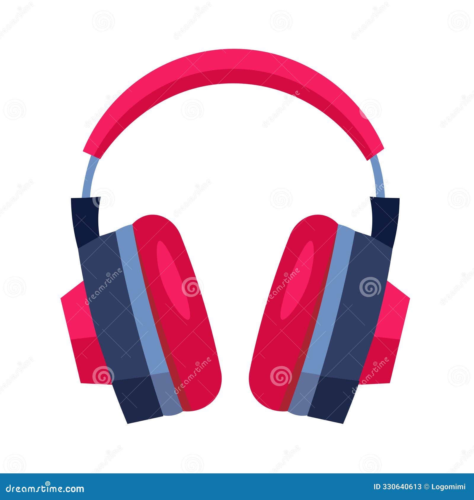 Red Headphone Vector Image, Red Earmuff Illustration, Headphones Flat ...