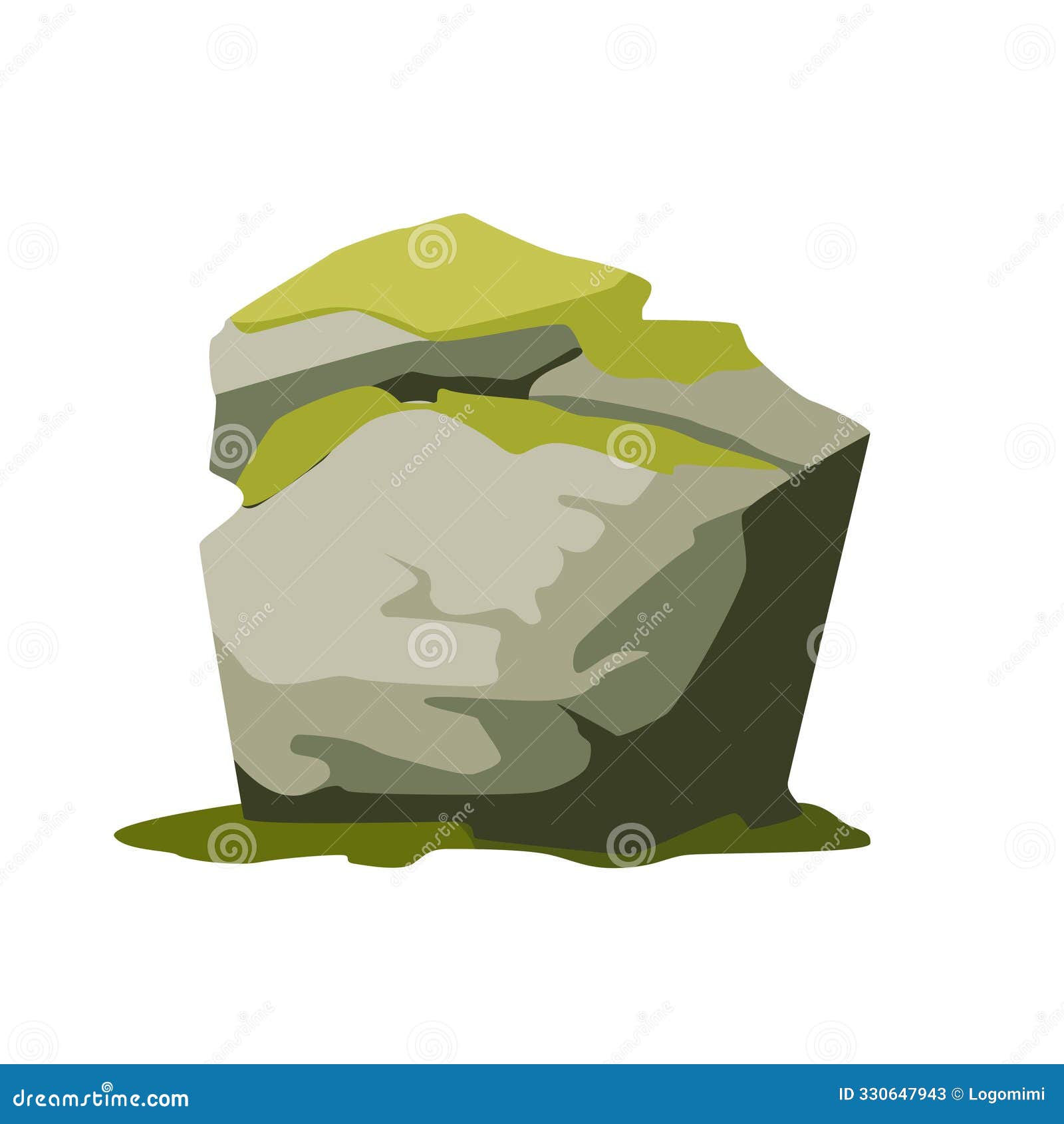 Moss Rock Vector Illustration Design Template Elements, Jungle Rock ...