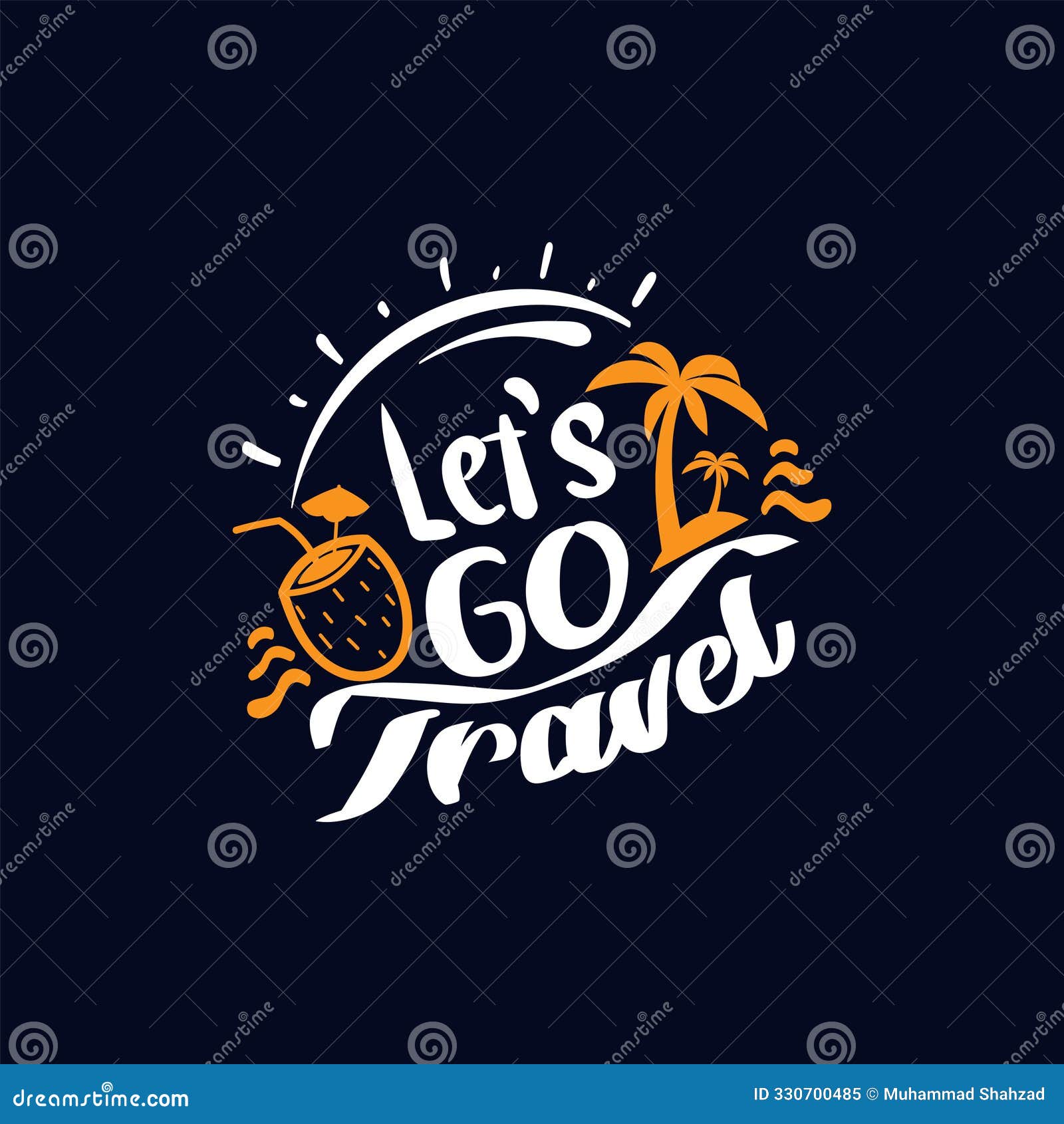 Lets Go Travel Vector Logo for Adventure and Beach Logo Stock Vector ...