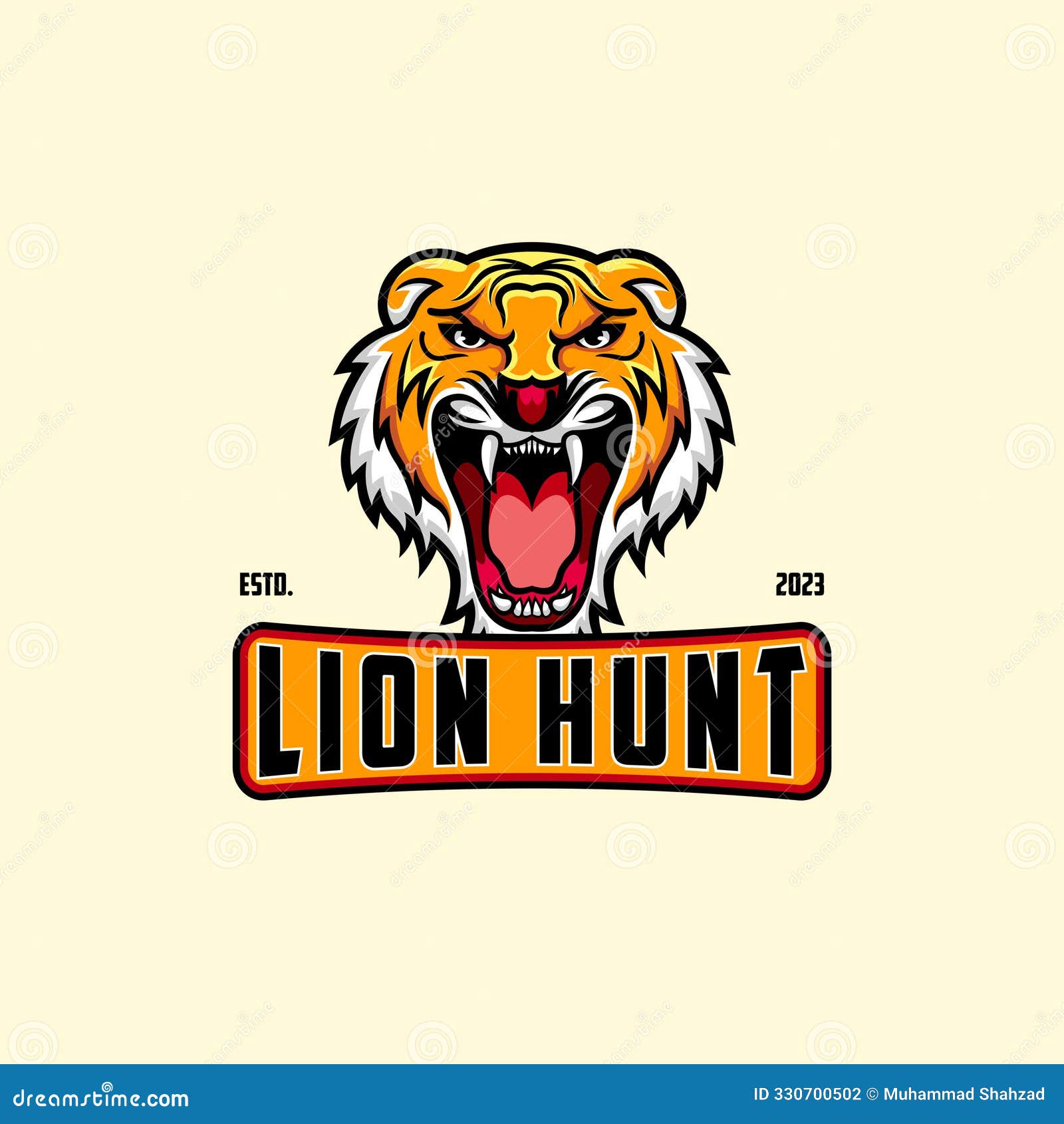 Lion Hunt Vintage Illustration Elegant Quality Logo Stock Vector ...