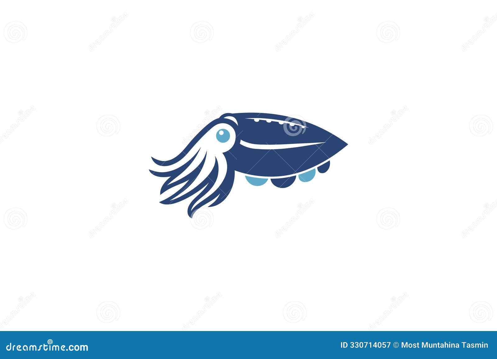 Elegant Cuttlefish Vector Logo Silhouette Stock Illustration ...