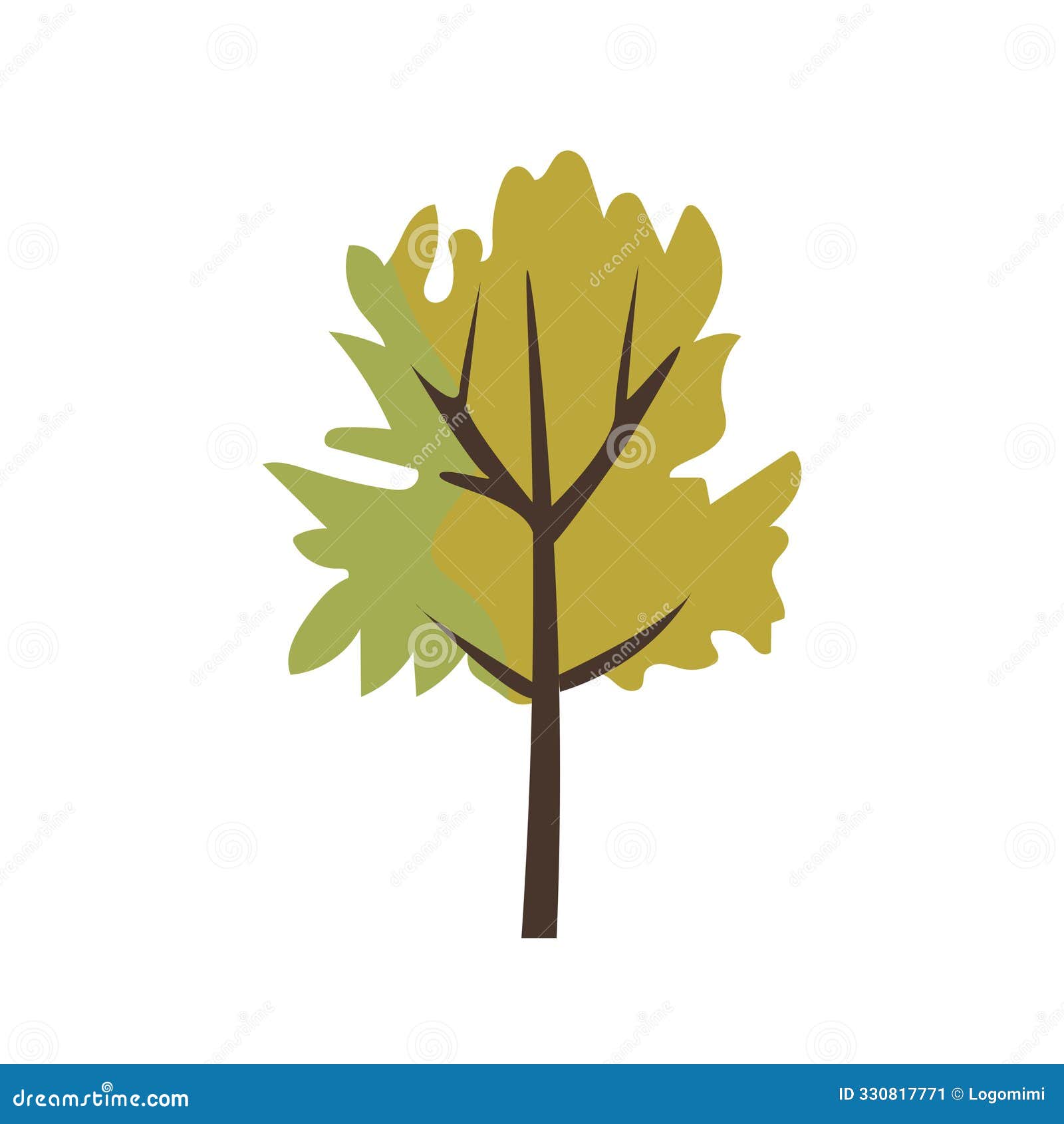 Simple Flat Green Tree Vector Illustration, Cartoon Tree Plant Clipart ...