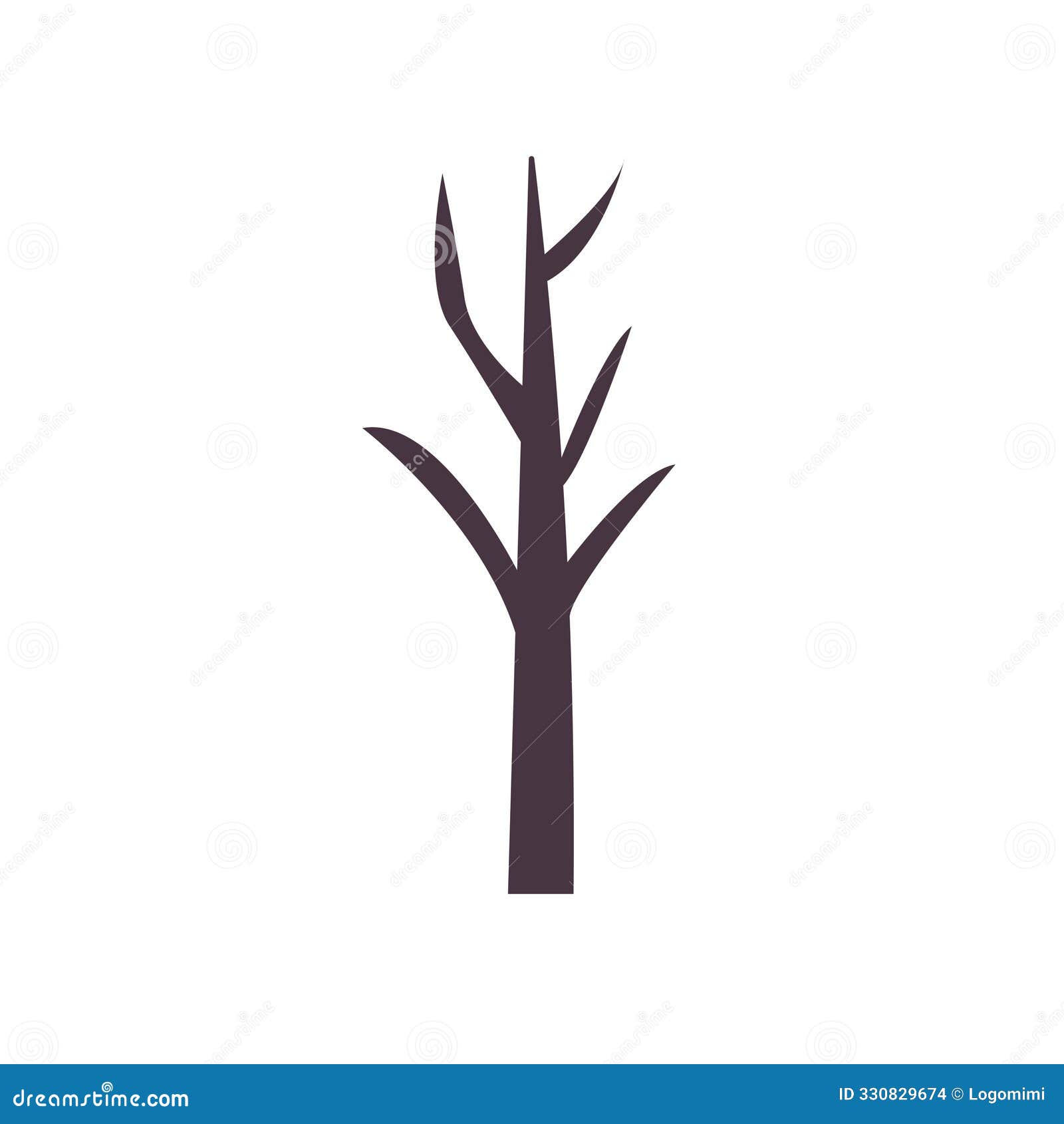 Dead Withered Tree Vector Image, Leafless Tree Silhouette Vector ...