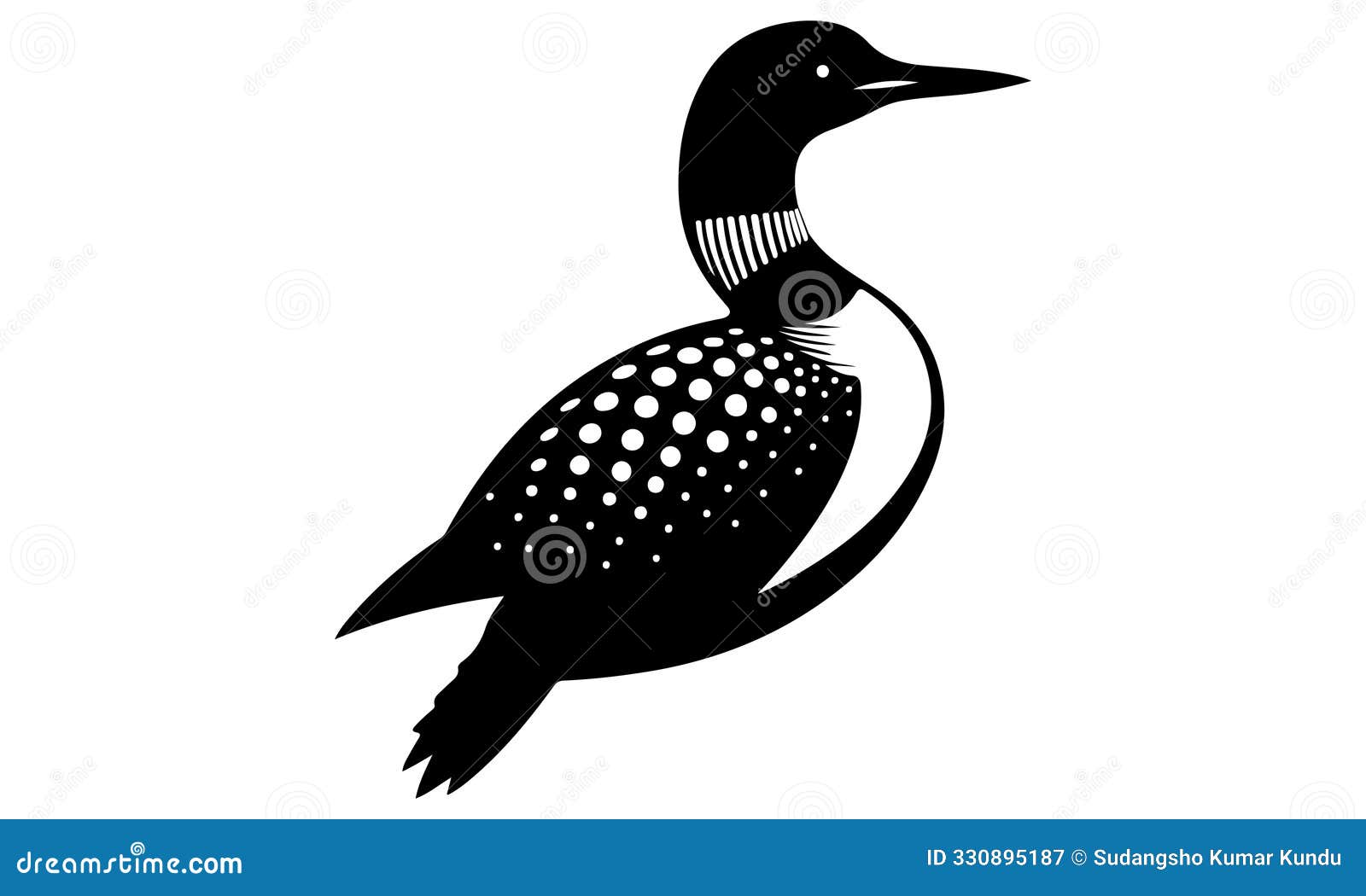 Loon Black Silhouette Style Vector Illustration Art Stock Illustration ...