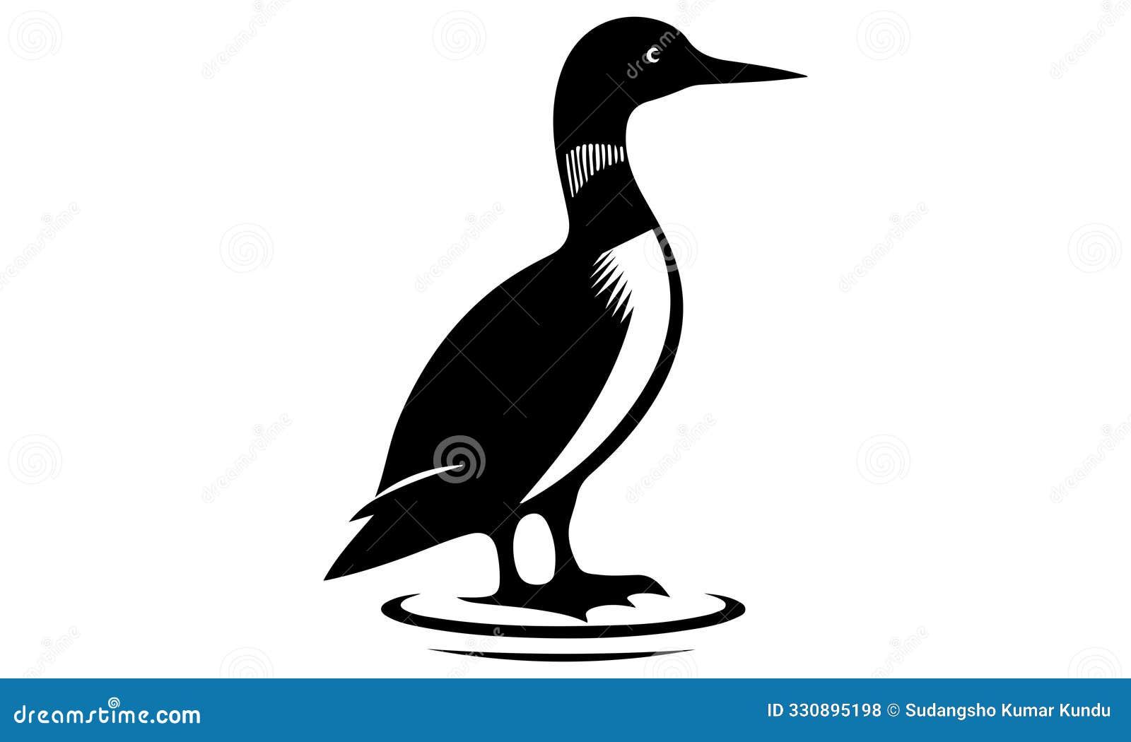 Elegant Black Silhouette Style Loon Logo Template Vector Illustration ...