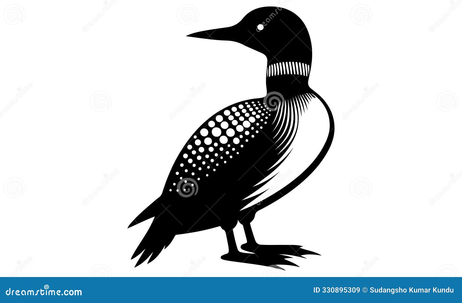 Elegant Black Silhouette Style Loon Logo Template Vector Illustration ...