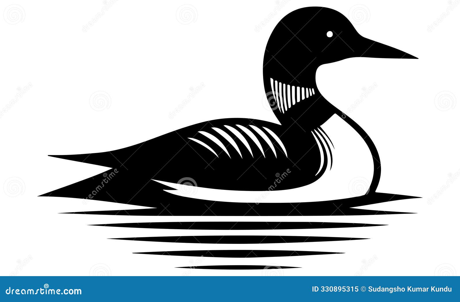 Elegant Black Silhouette Style Loon Logo Template Vector Illustration ...