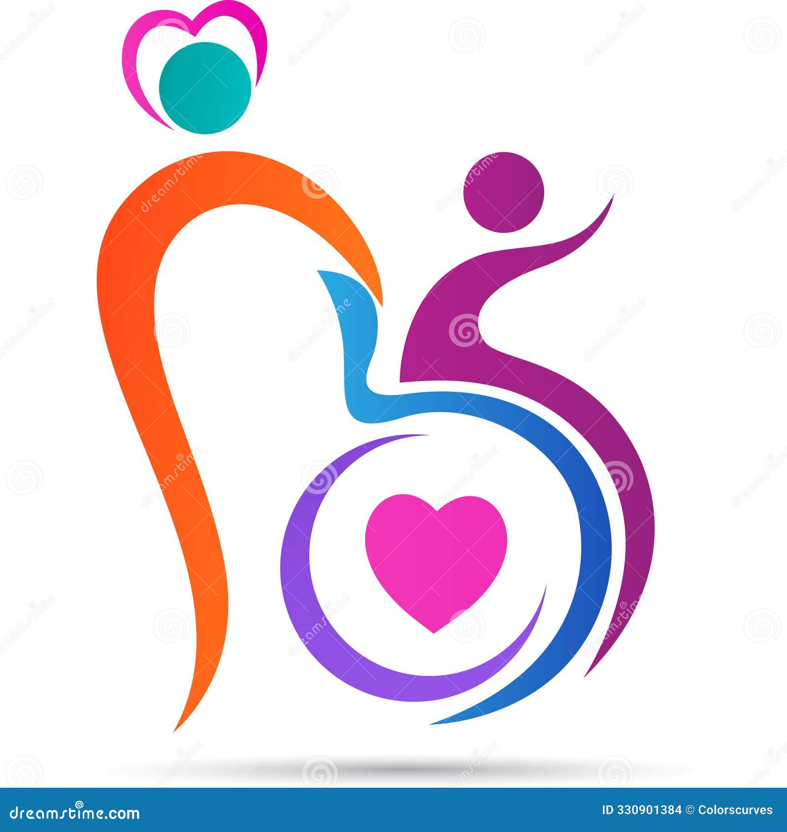 Disabled Care Logo Medical Health Clinic Home Icon Logo Cartoon Vector ...