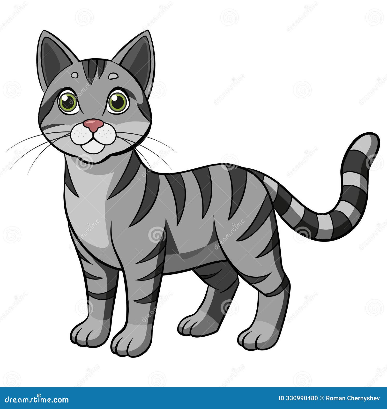 Asian Tabby cat. stock illustration. Illustration of house - 330990480
